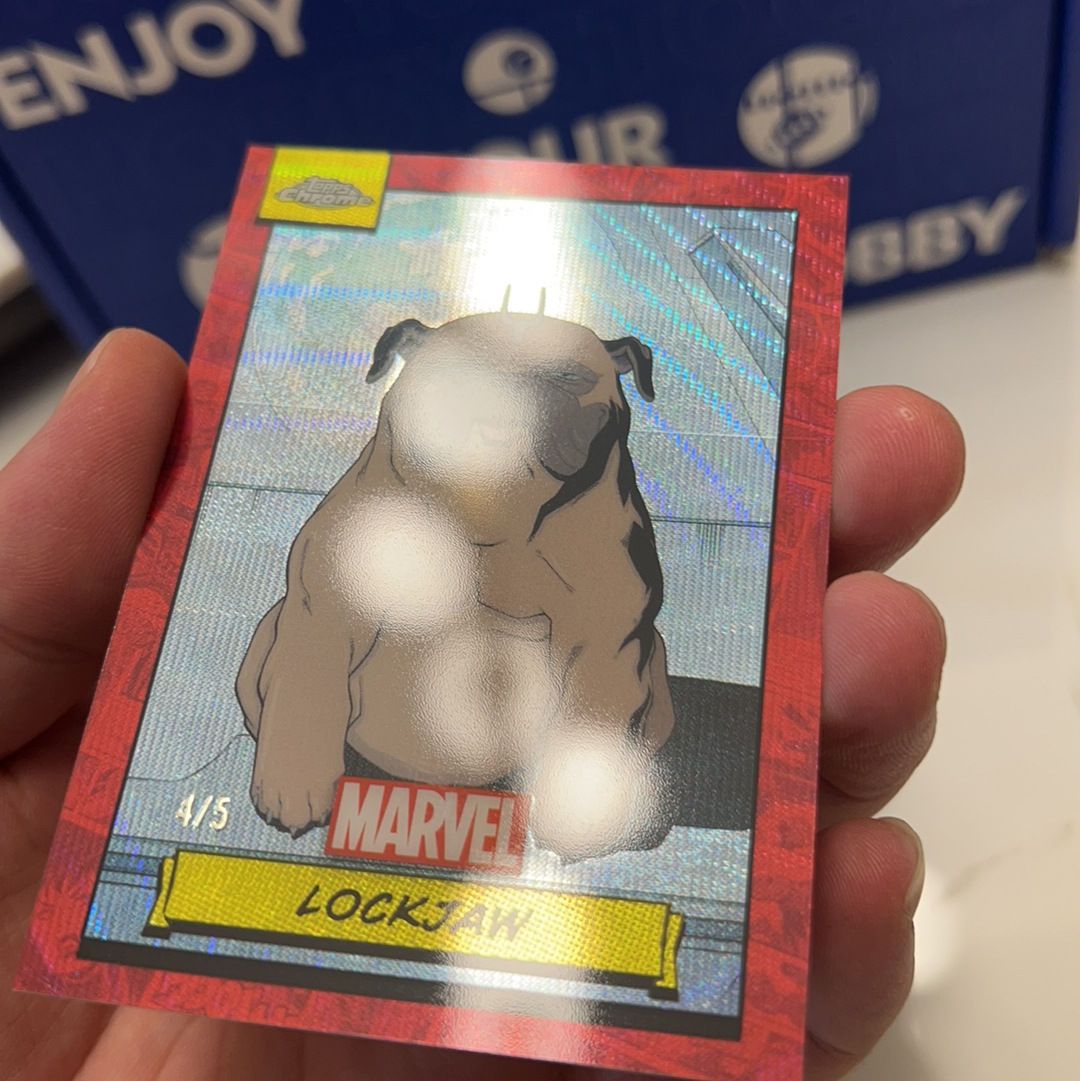 2024 Topps Marvel (MCU) Lockjaw 漫威 元年 chrome 神奇四侠 锁齿狗 史巴克 异人族 4/5编 红波纹折 ...