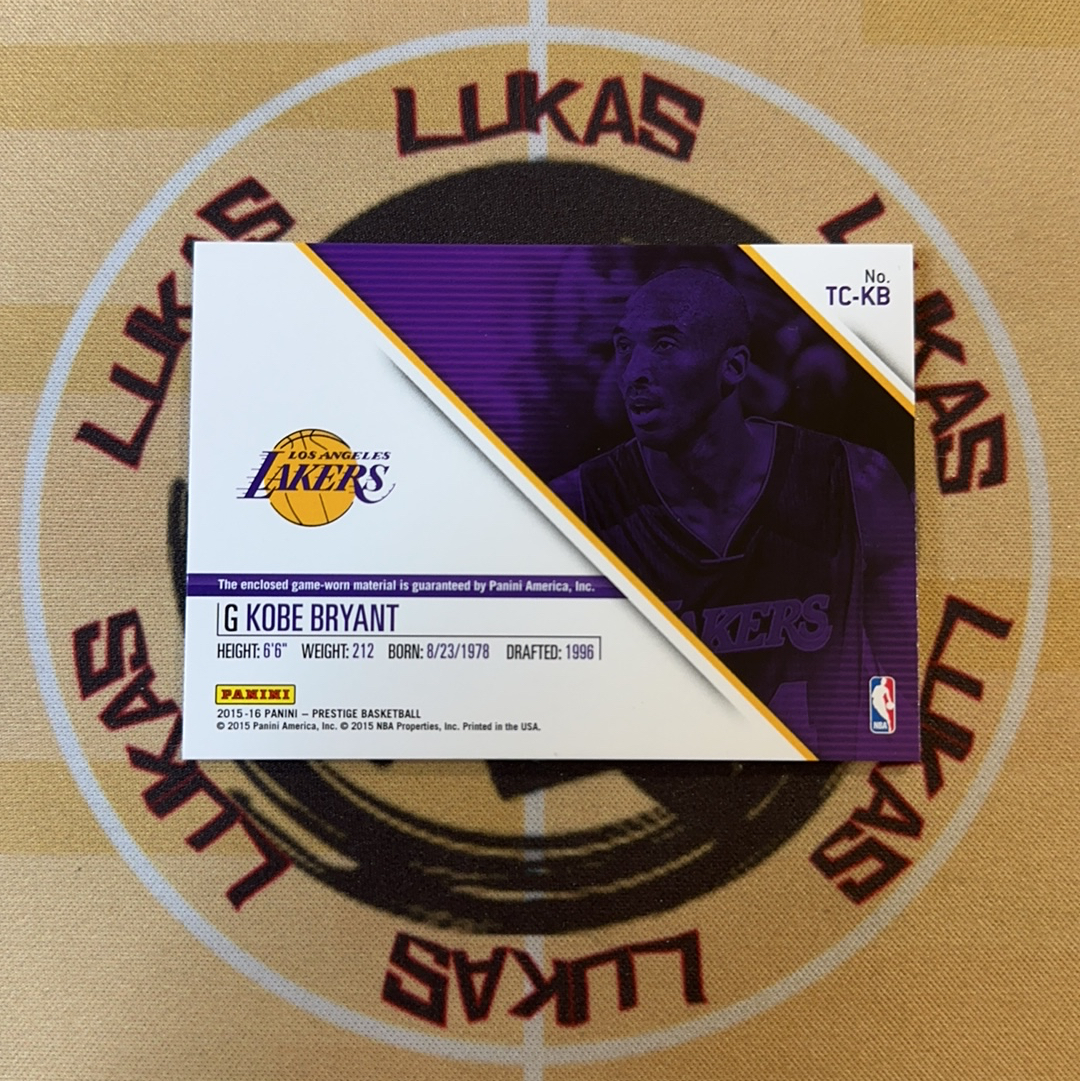 撸卡厮 Lukas 2015-16 Panini 荣耀 Prestige 湖人 科比 布莱恩特 Kobe Bryant 球衣 落场 大比例 ...