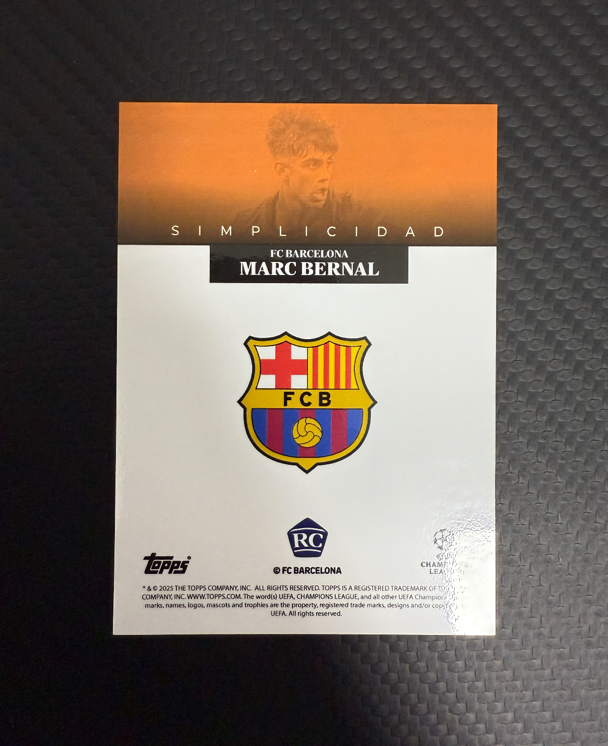 【包来拍卖】2024 Topps Simplicidad Marc Bernal RC 极简 巴萨 巴塞罗那 低编 尾编 新秀 5/5编 红折 ...
