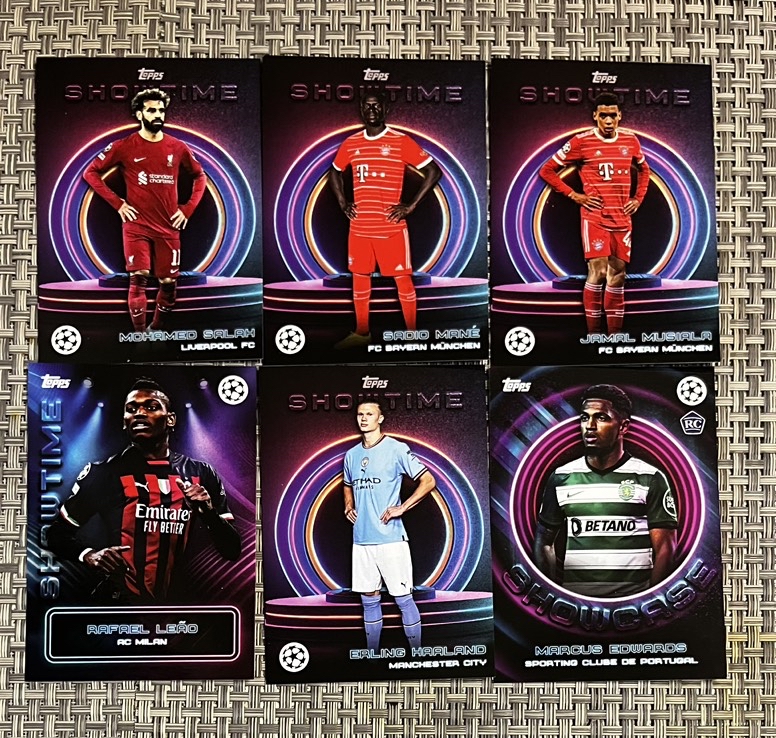 22-23 Topps UCC Showtime 欧战 欧冠 利物浦 拜仁 曼城等豪门 萨拉赫 马内 穆夏拉 莱奥 哈兰德 爱德华兹RC新秀 ...