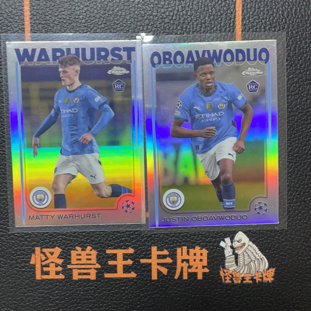（怪兽拍卖） GSW-A50 2025 Panini Topps Chrome Matty Warhurst RC 欧冠TC 曼城 新秀 沃 ...