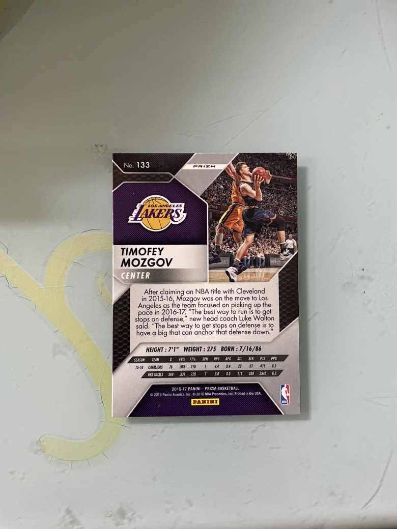 2016-17 Panini Prizm Timofey Mozgov 季莫非 莫兹戈夫。pz银折特卡。克 卡淘