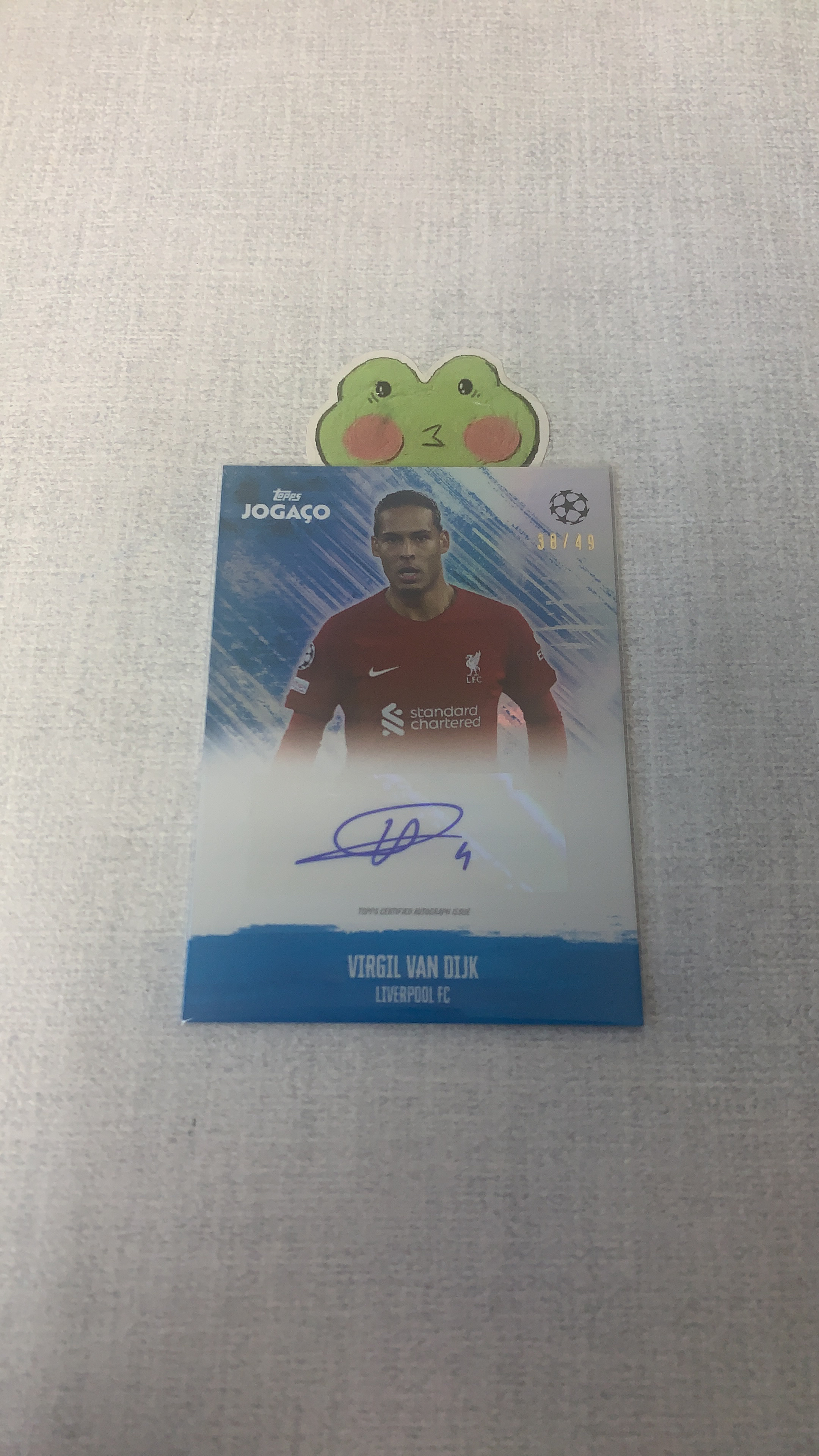 2022-23 Topps Mini Virgil van Dijk 利物浦 荷兰 顶级后卫 范戴克 除了队盒 签字非常稀有。巴西极简限定 ...