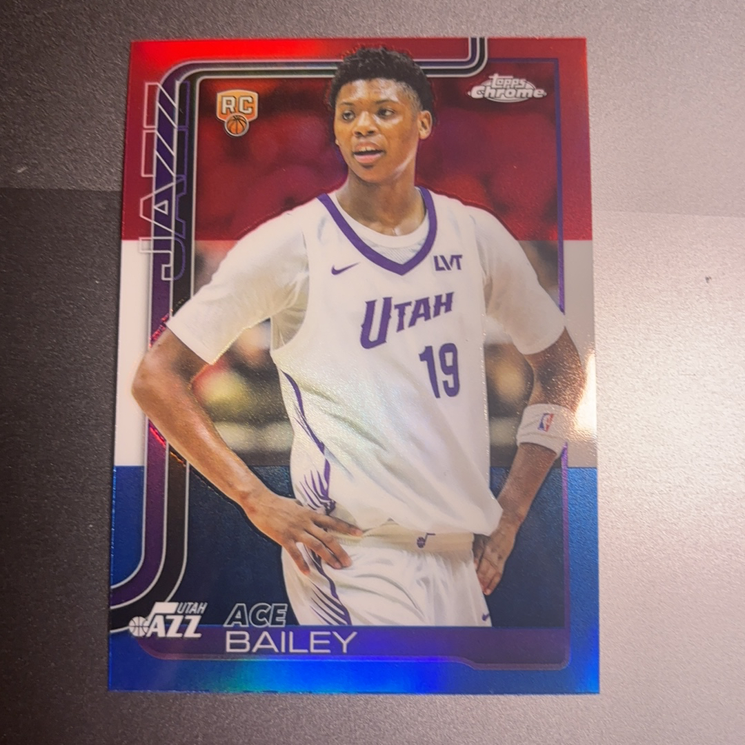 2025-26 Topps Chrome Airious "Ace" Bailey RC 埃斯 贝利 篮球tc 折射 三色折 新秀 爵士 轻印 ...
