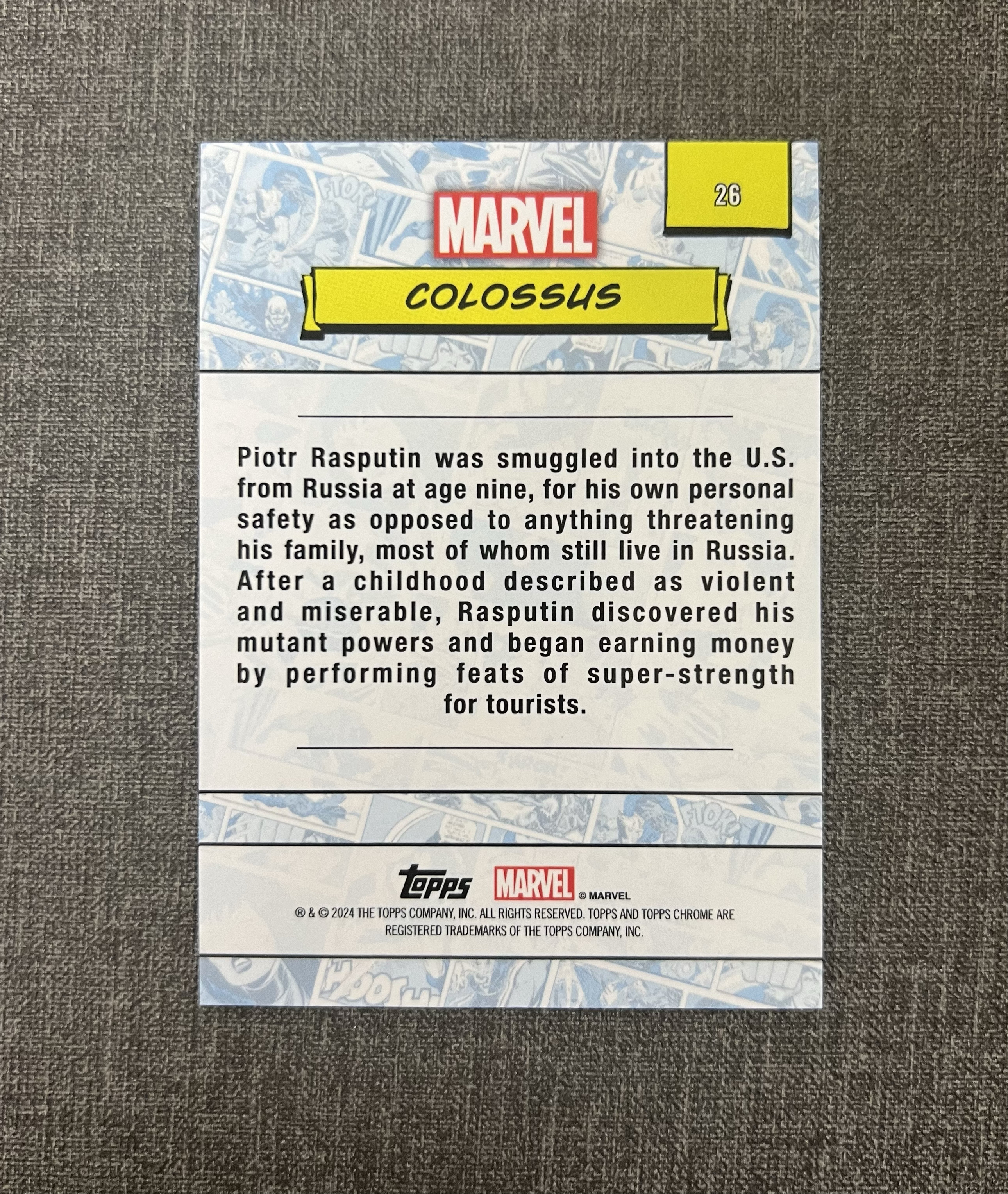 2024 Topps Marvel (MCU) Chrome 漫威 Chrome 元年TC 钢力士 绿折 限量/99 背面瑕疵如图 品相如图 卡淘