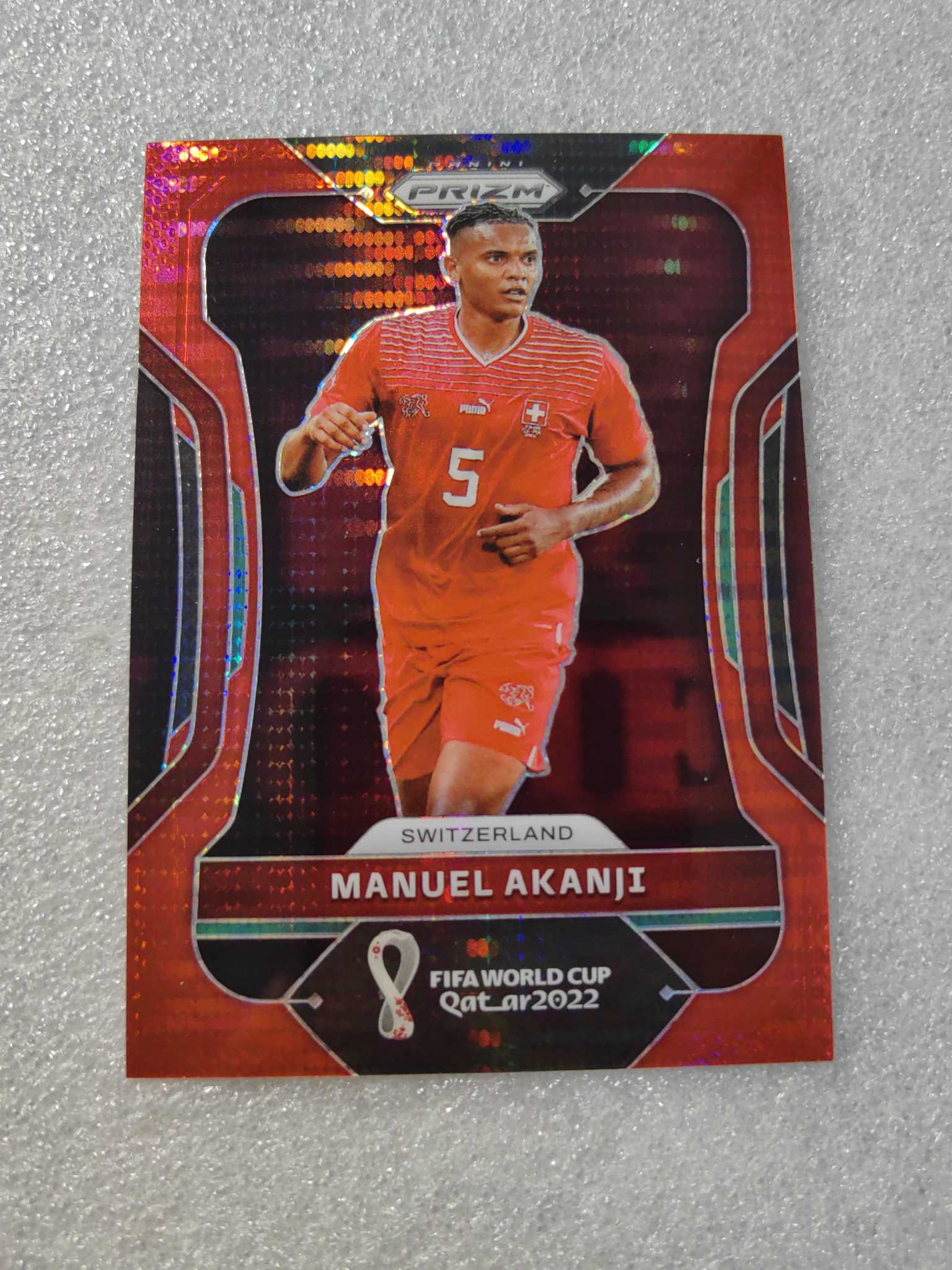 2022 Panini World Cup Prizm Manuel Akanji 【三牛代卖】小溪 阿坎吉 99编 红脉冲折 瑞士 曼城 三 ...