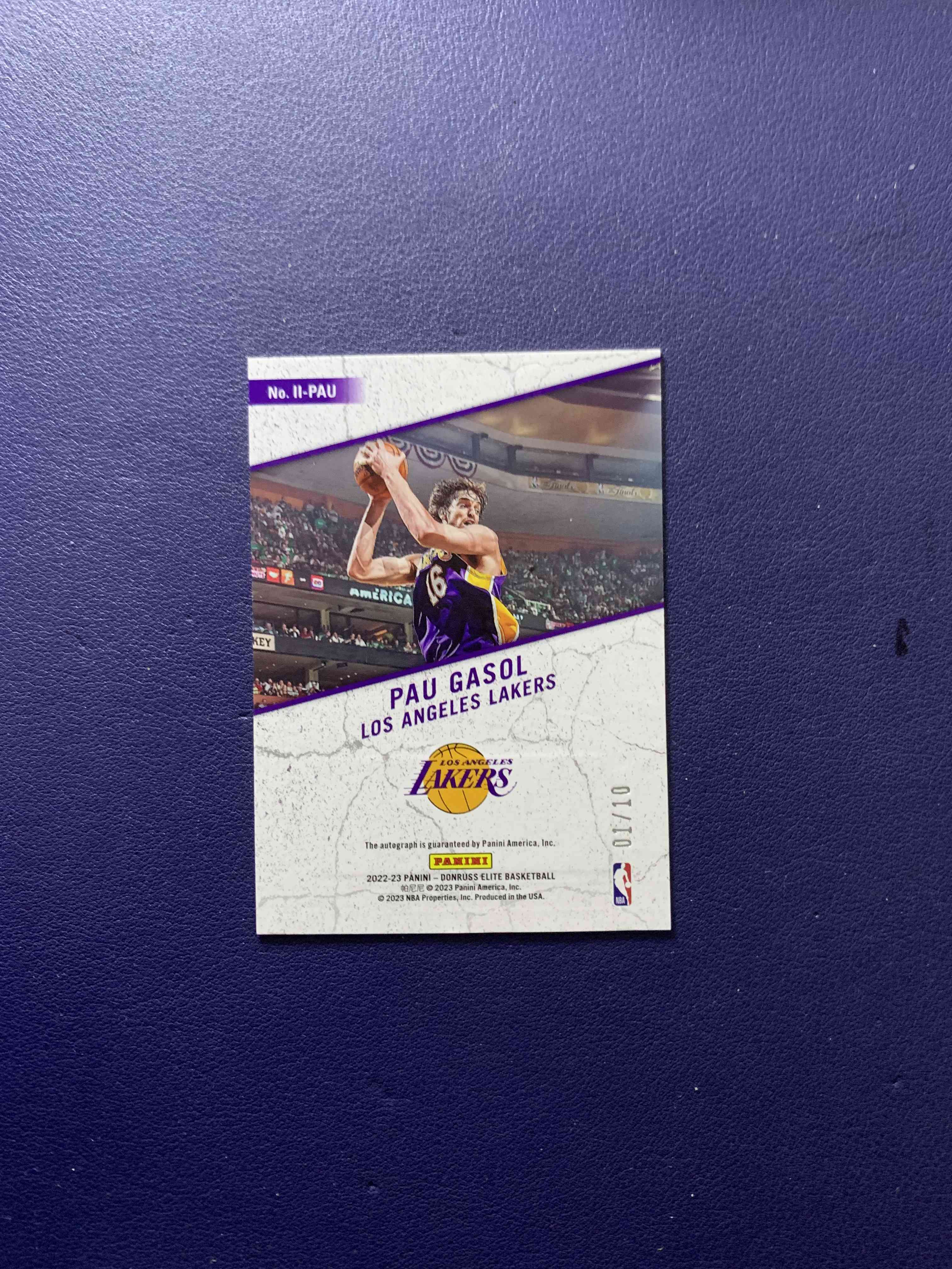 2022-23 Panini Elite Pau Gasol 【大树代卖】保罗加索尔 精英 湖人 01/10编 首编 签字 实卡好看 卡品如图 ...