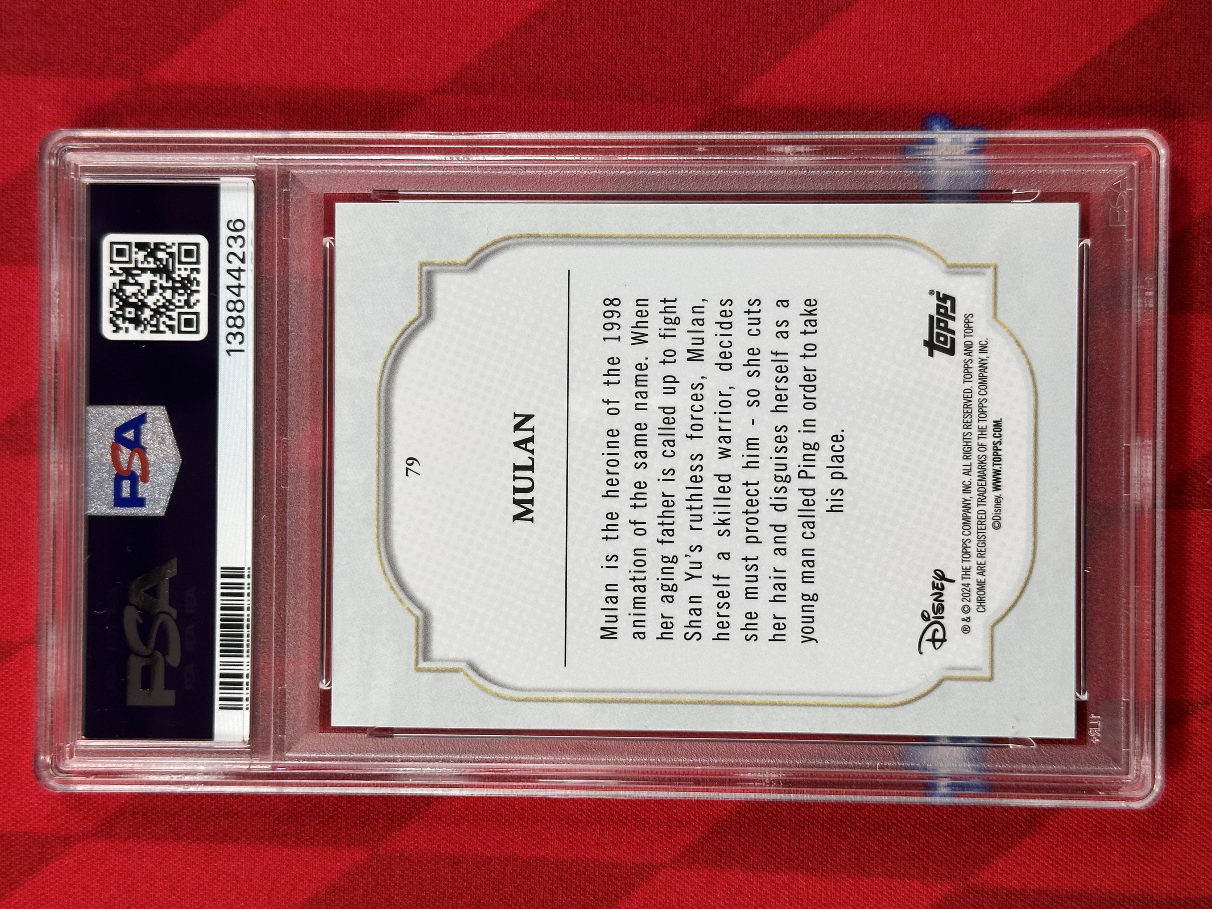 2024 Topps Disney Chrome Mulan 木兰 花木兰 Base 7/10编 低编 黑碎冰折 PSA9 迪士尼 蓝宝石 ...