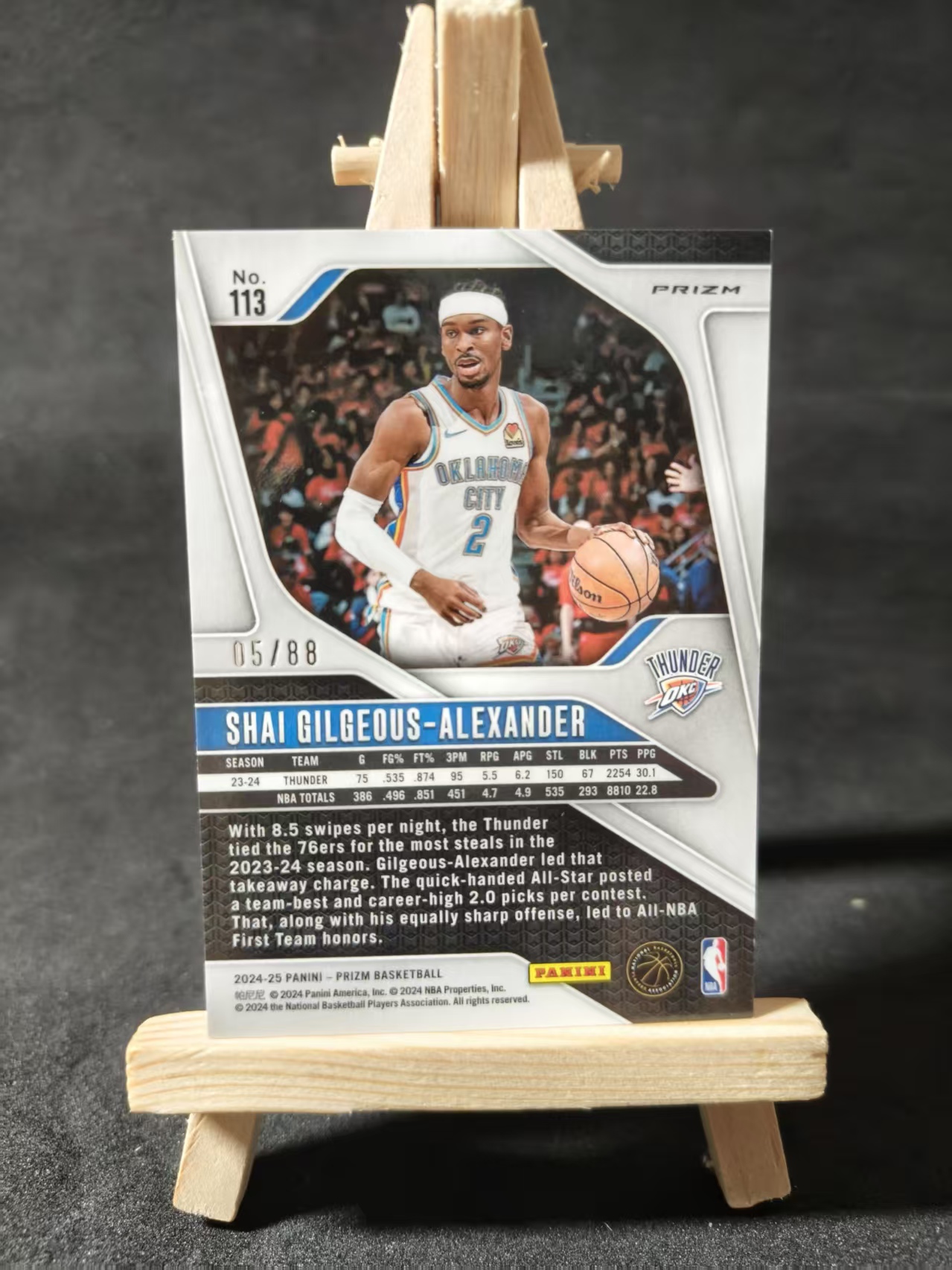 2024-25 Panini prizm Shai Gilgeous-Alexander 雷霆 亚历山大SGA 折射 粉黄橙三色波纹折 5/ ...