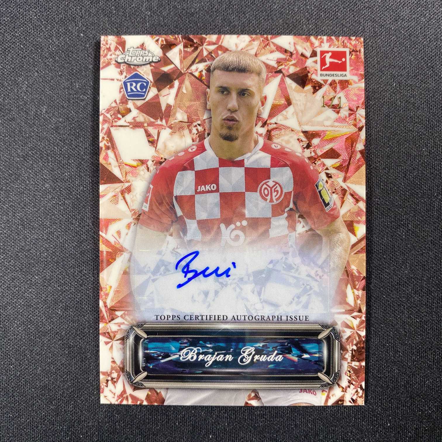 2023-24 Topps Chrome Brajan Gruda RC SC球星卡 德甲 蓝宝石 美茵茨 新秀 格鲁达 爆金 粉莲花 粉碎冰 ...