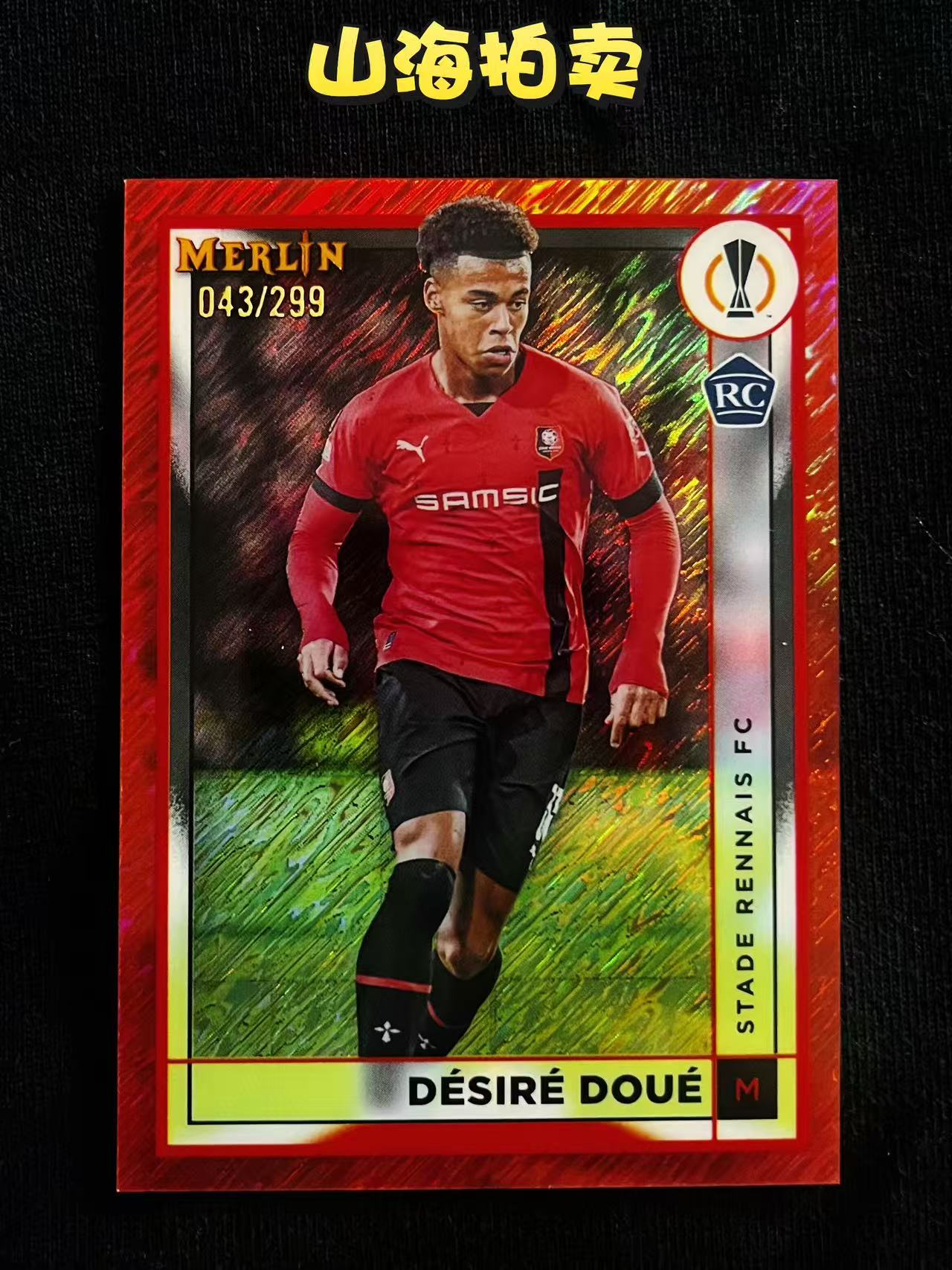 2022-23 Topps Merlin Chrome Desire Doue RC 德西雷 杜埃 RC新秀 299编 红shimmer折 ...