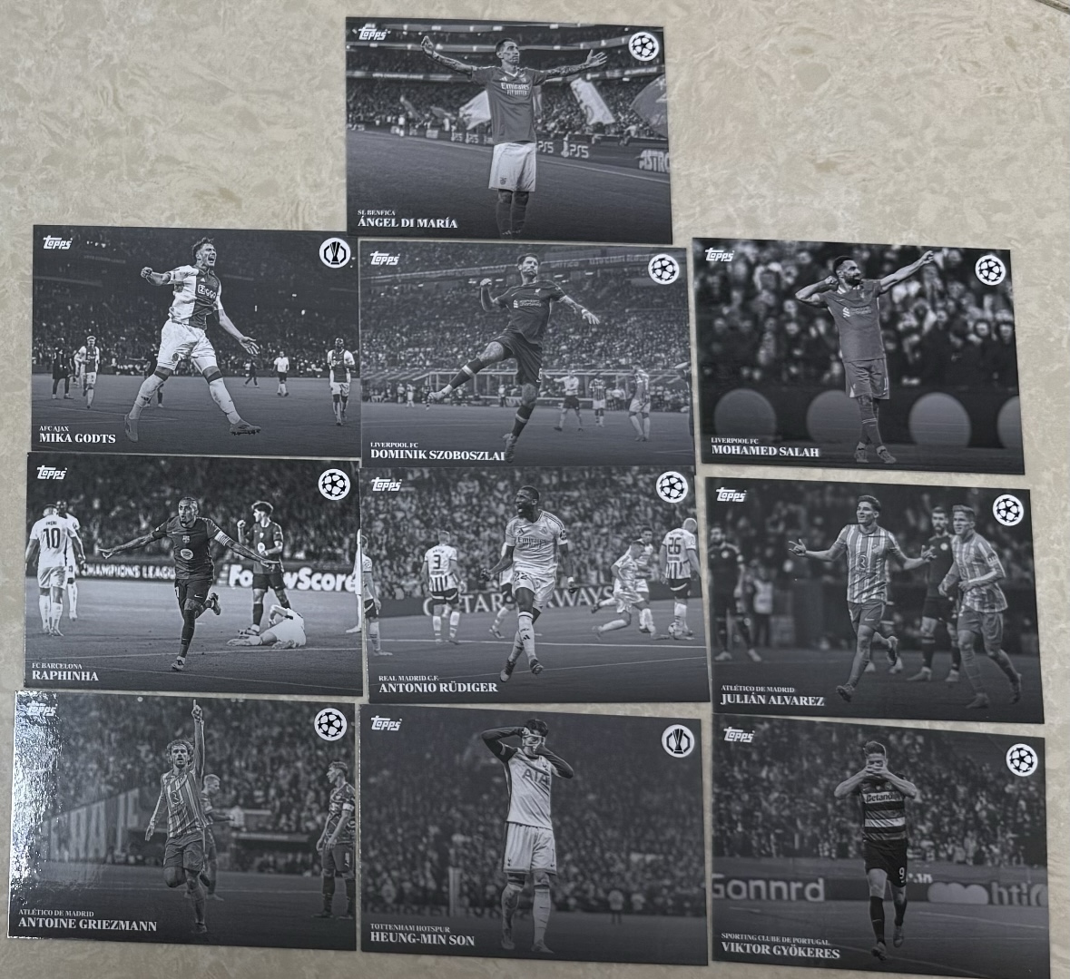 2024-25 Topps Simplicidad 欧冠 极简 哲凯赖什 孙兴慜 萨拉赫 吕迪格 格列兹曼 情绪 特卡 10张 全套 套卡 ...