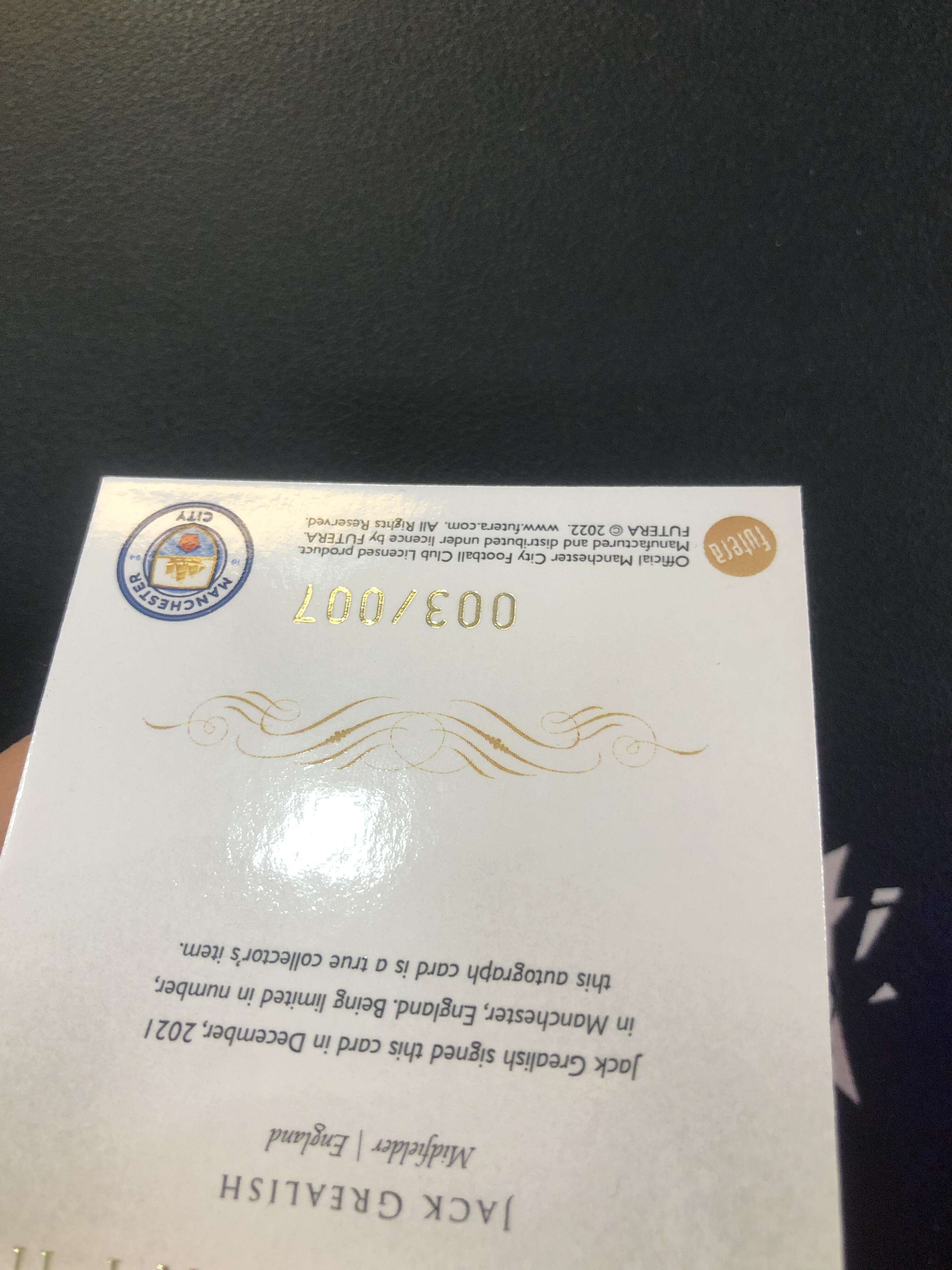 【怒射拍卖 接代卖】拔脚生非BG1 2022 Futera Unique 福特拉 曼城队盒格拉利什 曼城 签字 卡签 3/7编 加法同背 摇子 ...