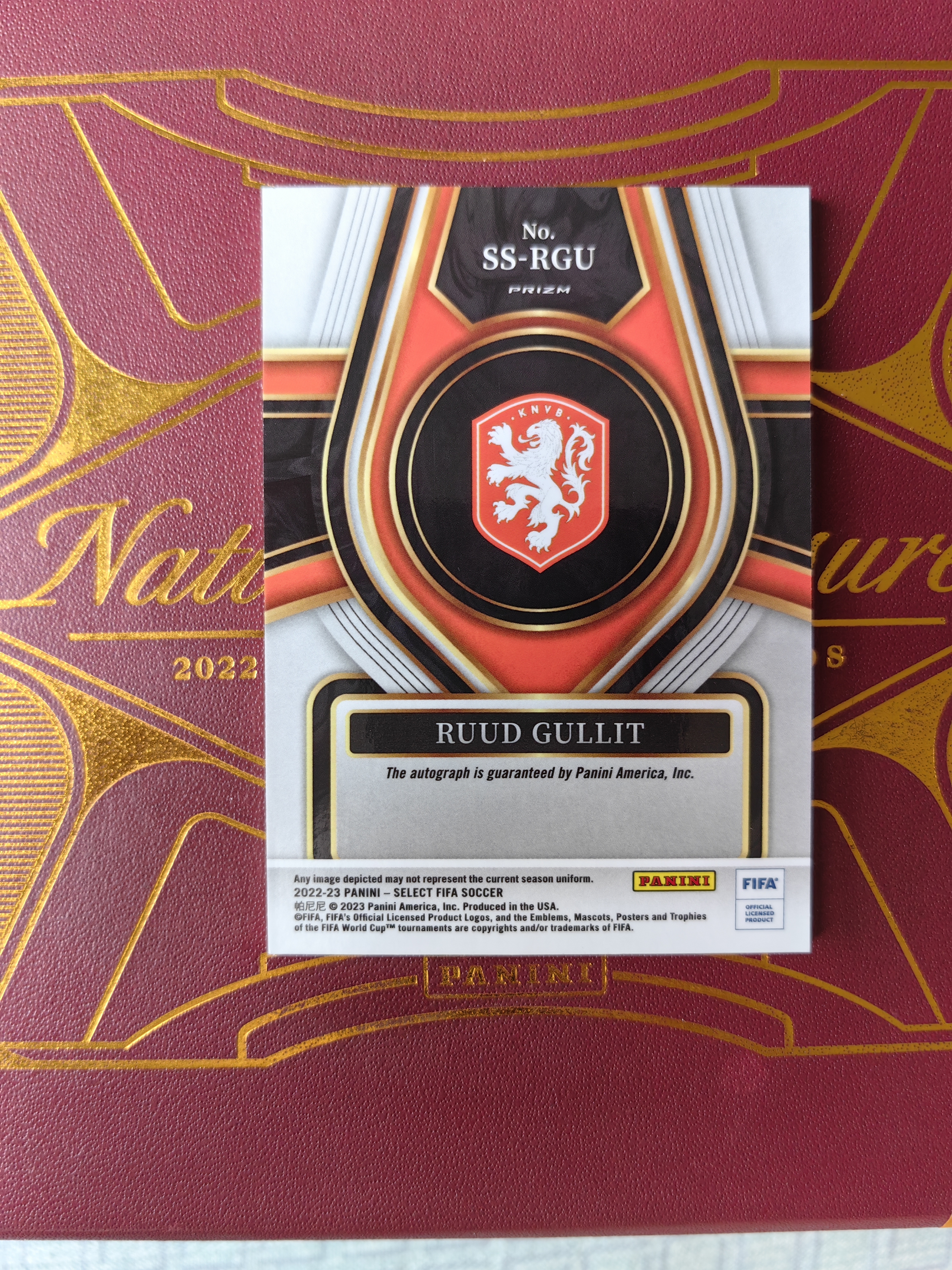 2022-23 Panini Select Ruud Gullit 卡卡星球拍卖 FIFA 荷兰 黑色郁金香 路德 古利特 签字 银折 AC ...