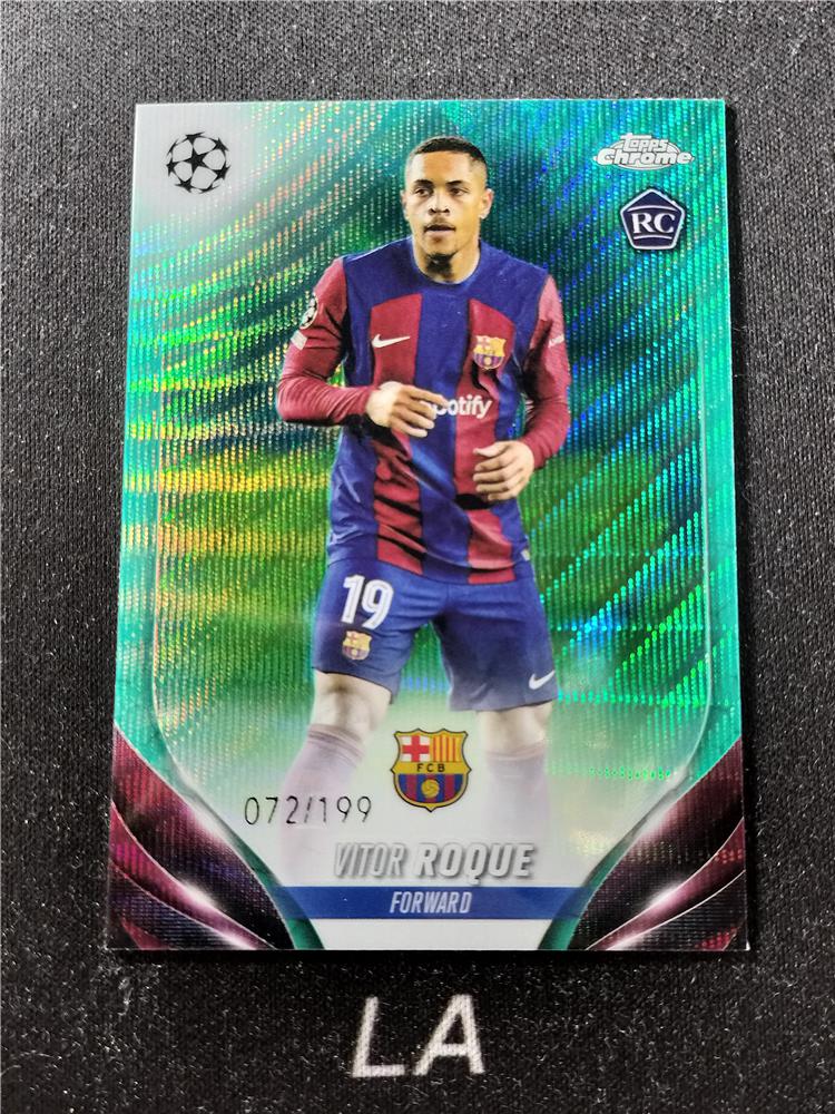 【LA拍卖】2024 Topps Chrome Vitor Roque 欧冠 新秀RC 维托尔 罗克 巴西 巴萨 巴塞罗那 青波纹折 base ...