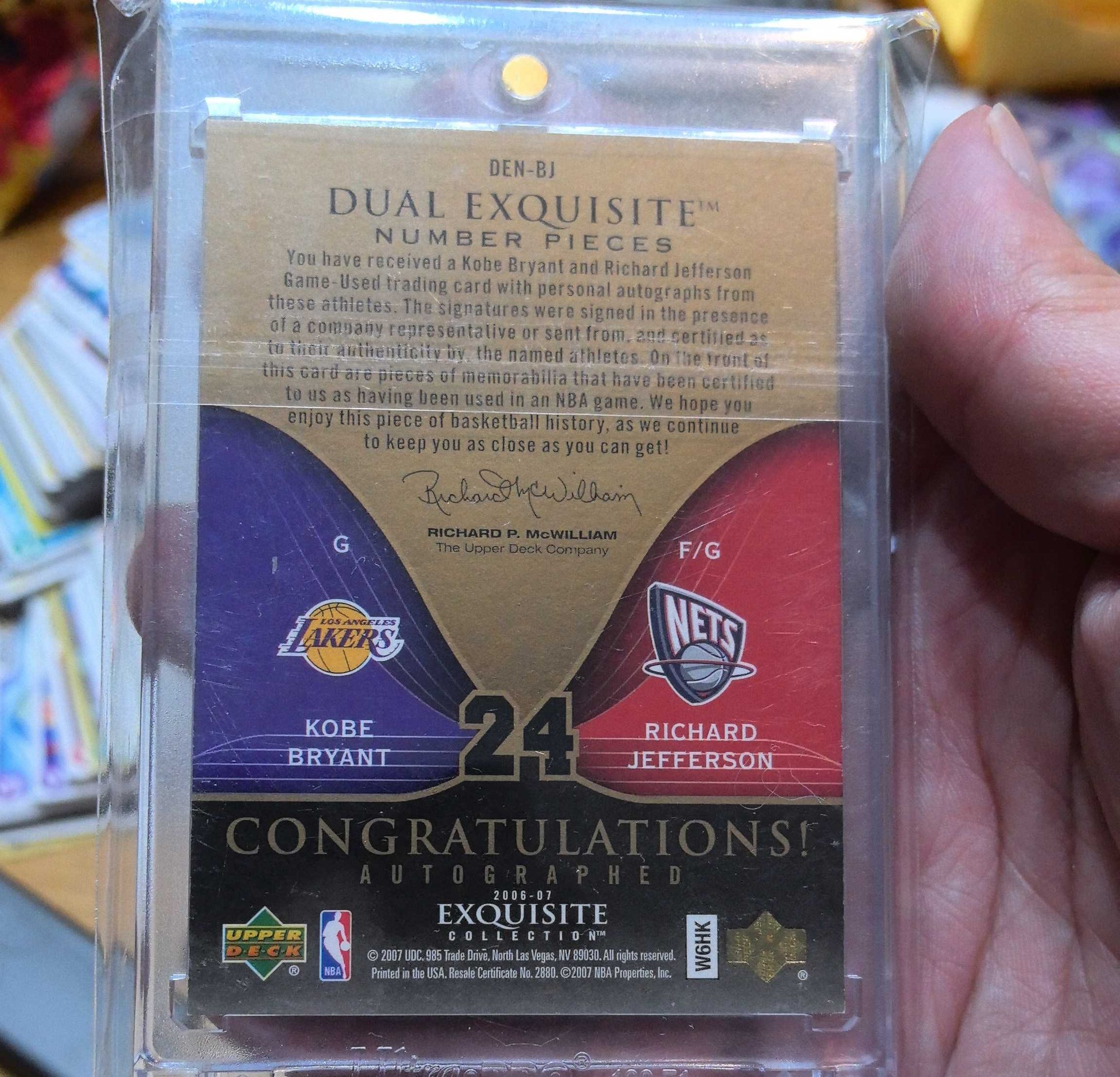 2007 Upper Deck Exquisite Collection Kobe Bryant UD木盒 科比 杰佛森 双人物料卡签 03/ ...