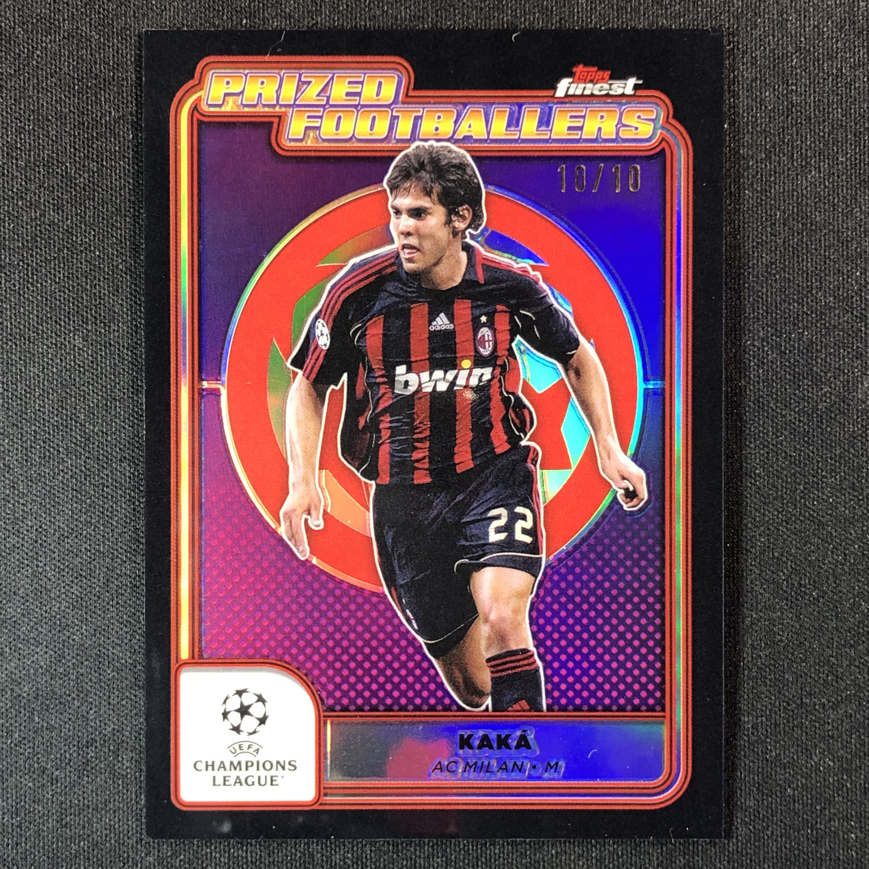 2025 Topps Finest KAKA 【piaji】卡卡 AC米兰 /10编 黑折 prized footballers 特卡 低编 ...