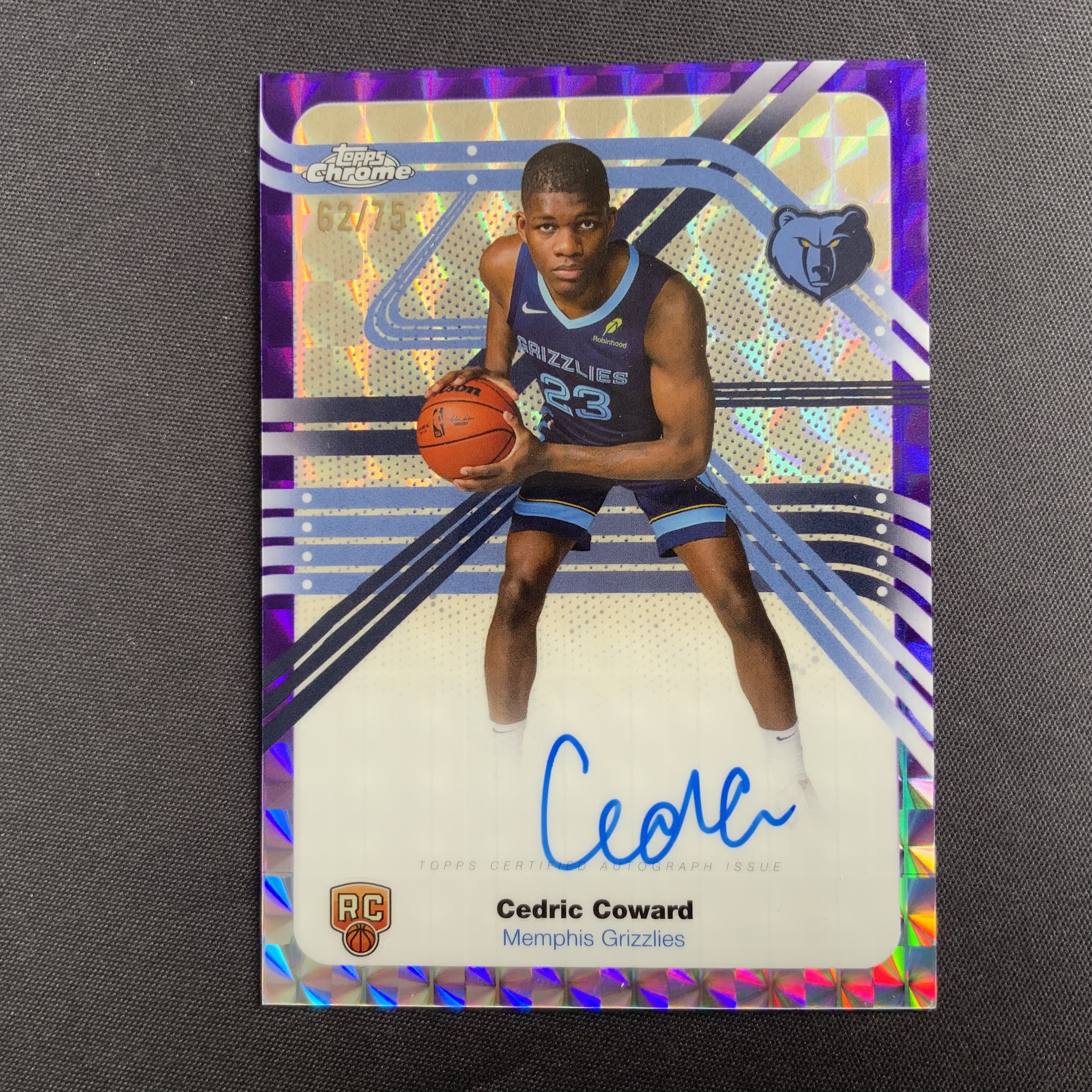 2025-26 Topps Chrome 元年 TC Cedric Coward 塞德里克 考沃德 RC新秀 62/75编 签字 卡签 下一站 ...