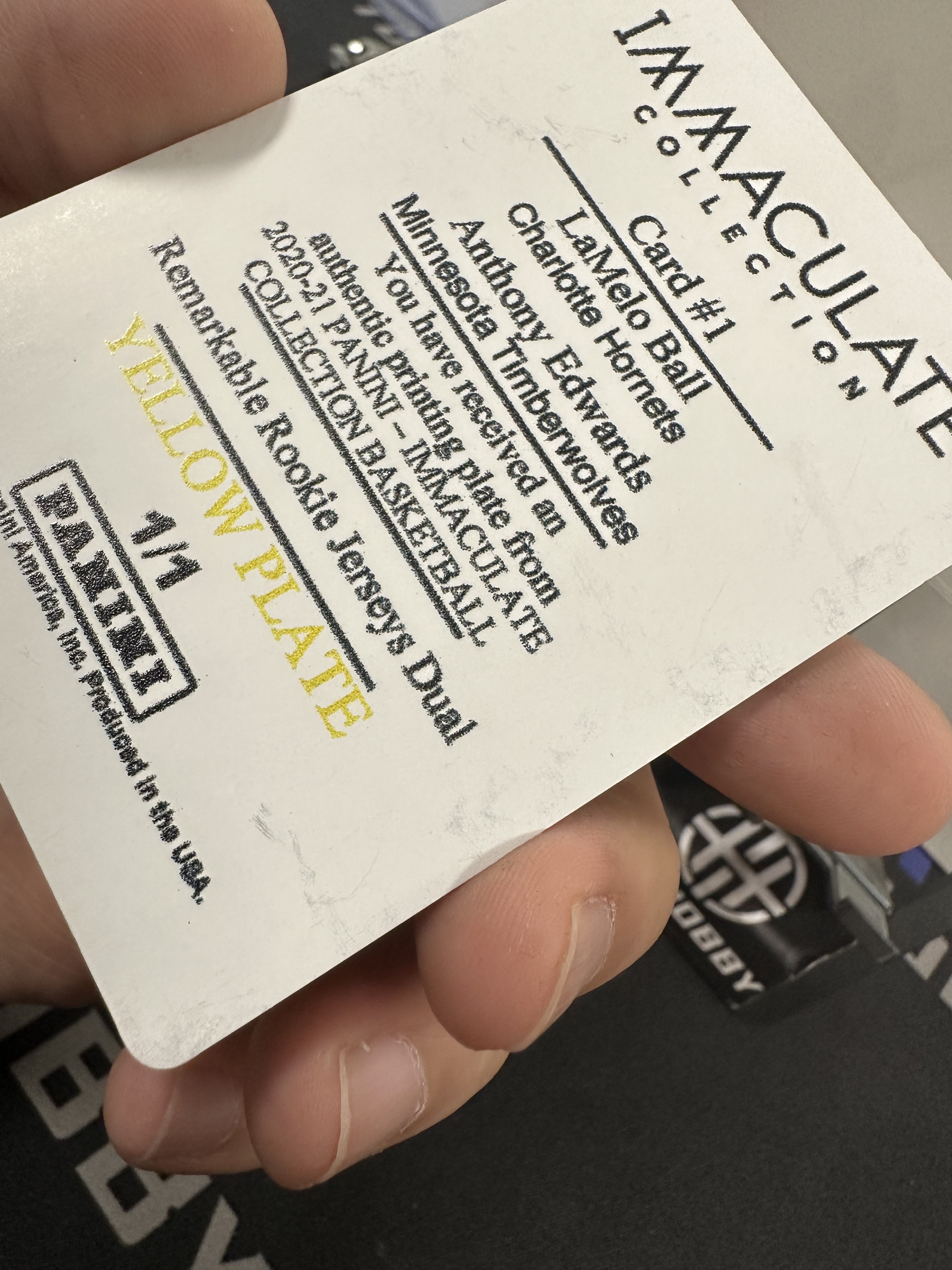 2020-21 Panini Immaculate LaMelo Ball RC 爱咪咪系列 三球 拉梅洛 鲍尔 爱德华兹 新秀 双人印版 1 ...