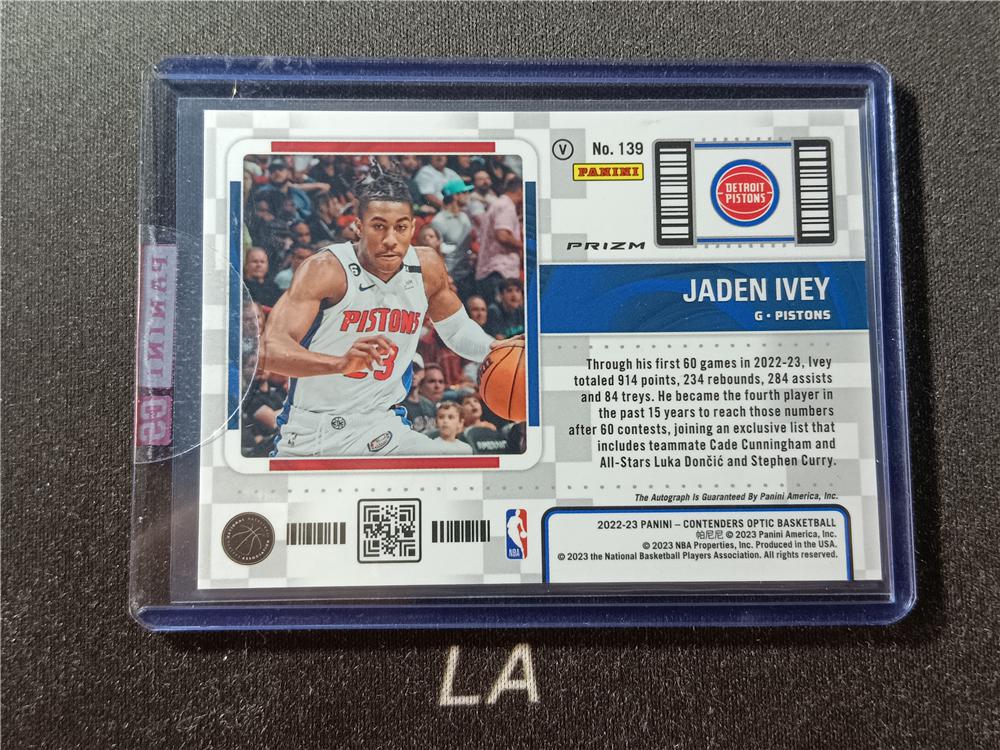 【LA拍卖】2022-23 Panini Contenders Optic Jaden Ivey 球票OP 新秀RC 杰登 艾维 潜力新秀 ...
