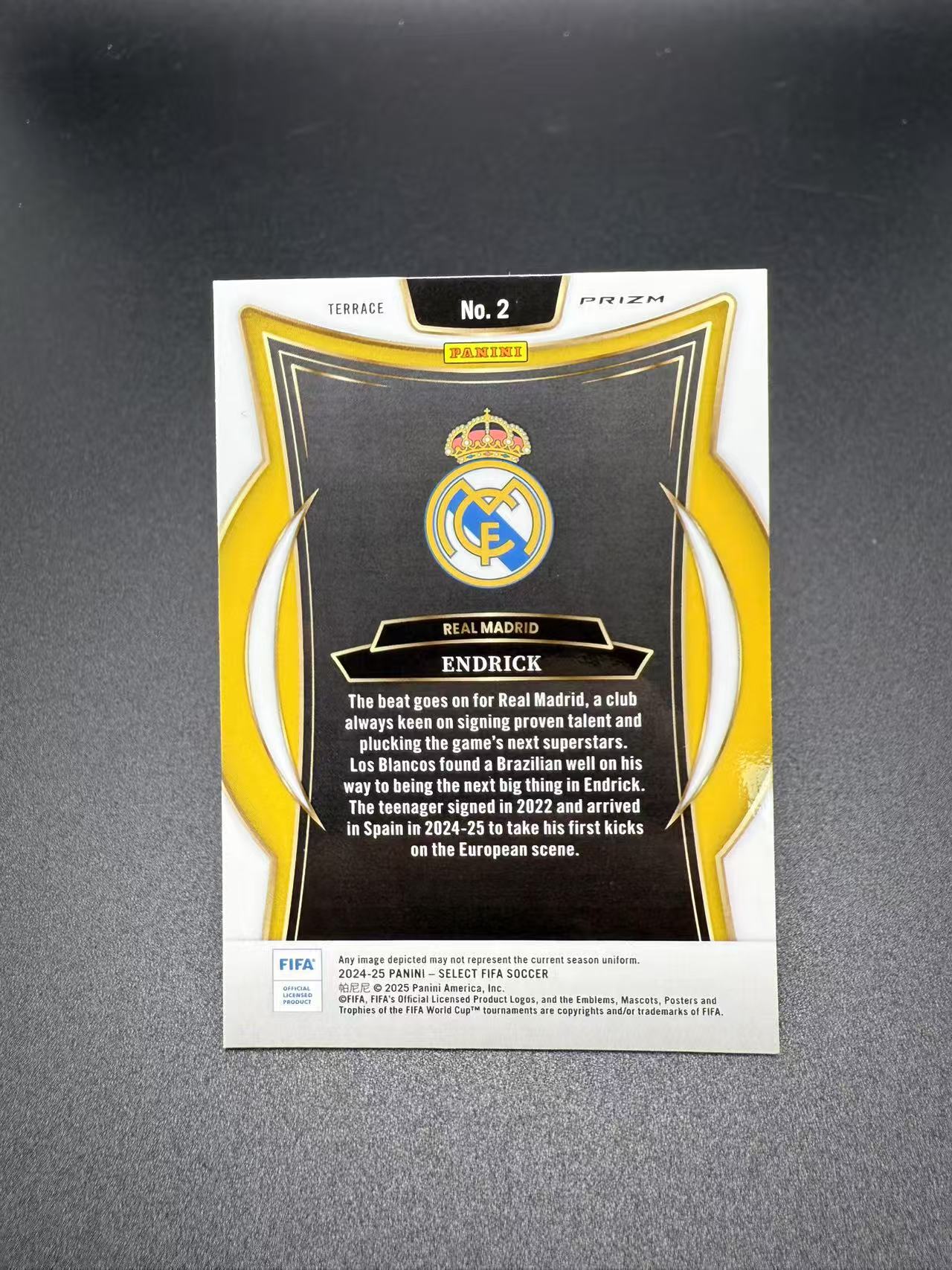 2024-25 Panini Select Endrick 【湖水蓝拍卖】恩德里克 皇家马德里 皇马 FIFA SE 一级 看台 蜂窝折 巴西 ...