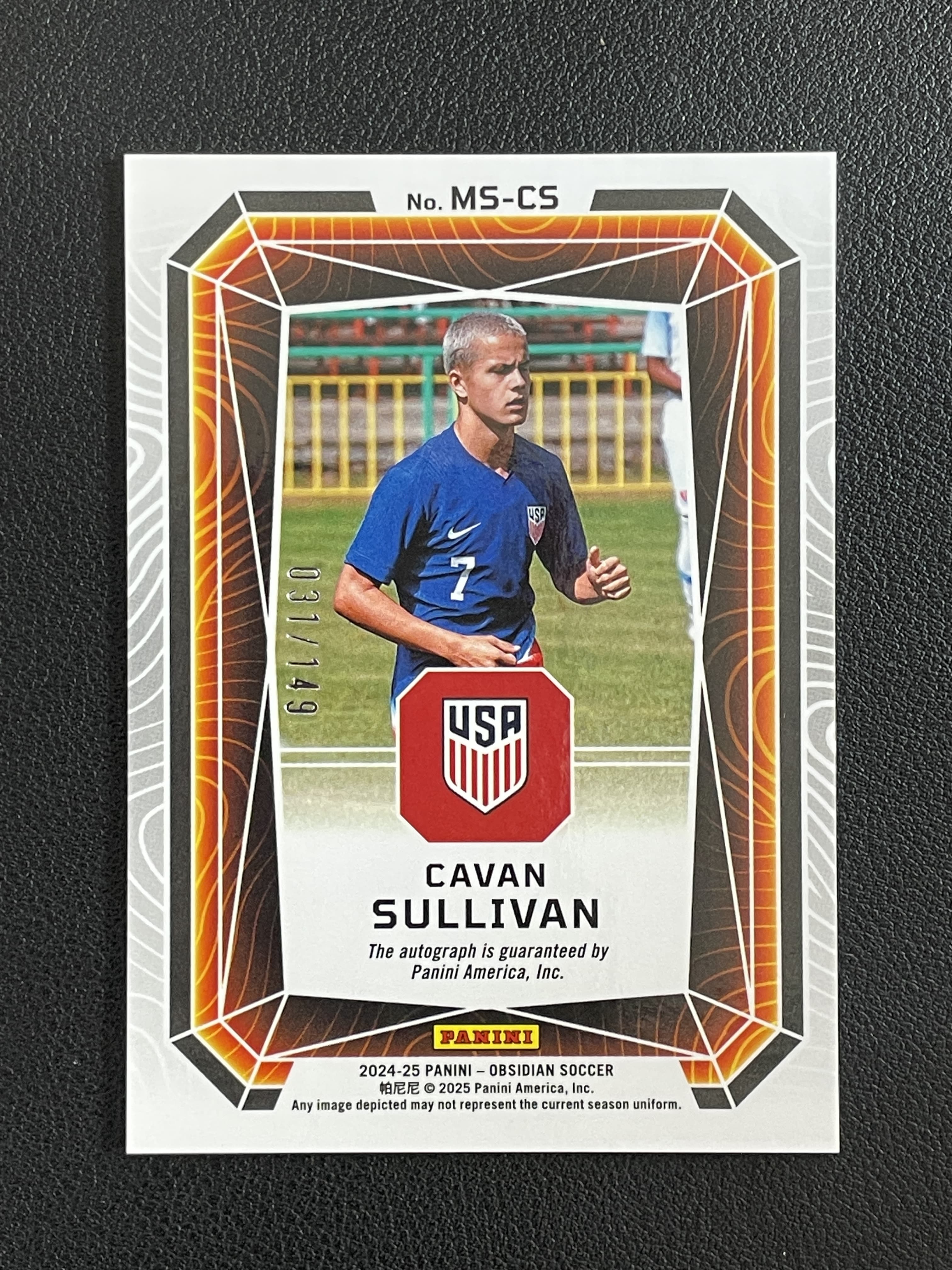 【南昌NOVA】2024-25 Panini Obsidian Cavan Sullivan RC 黑曜石 美国 新秀 苏利文 沙利文 橙折 ...