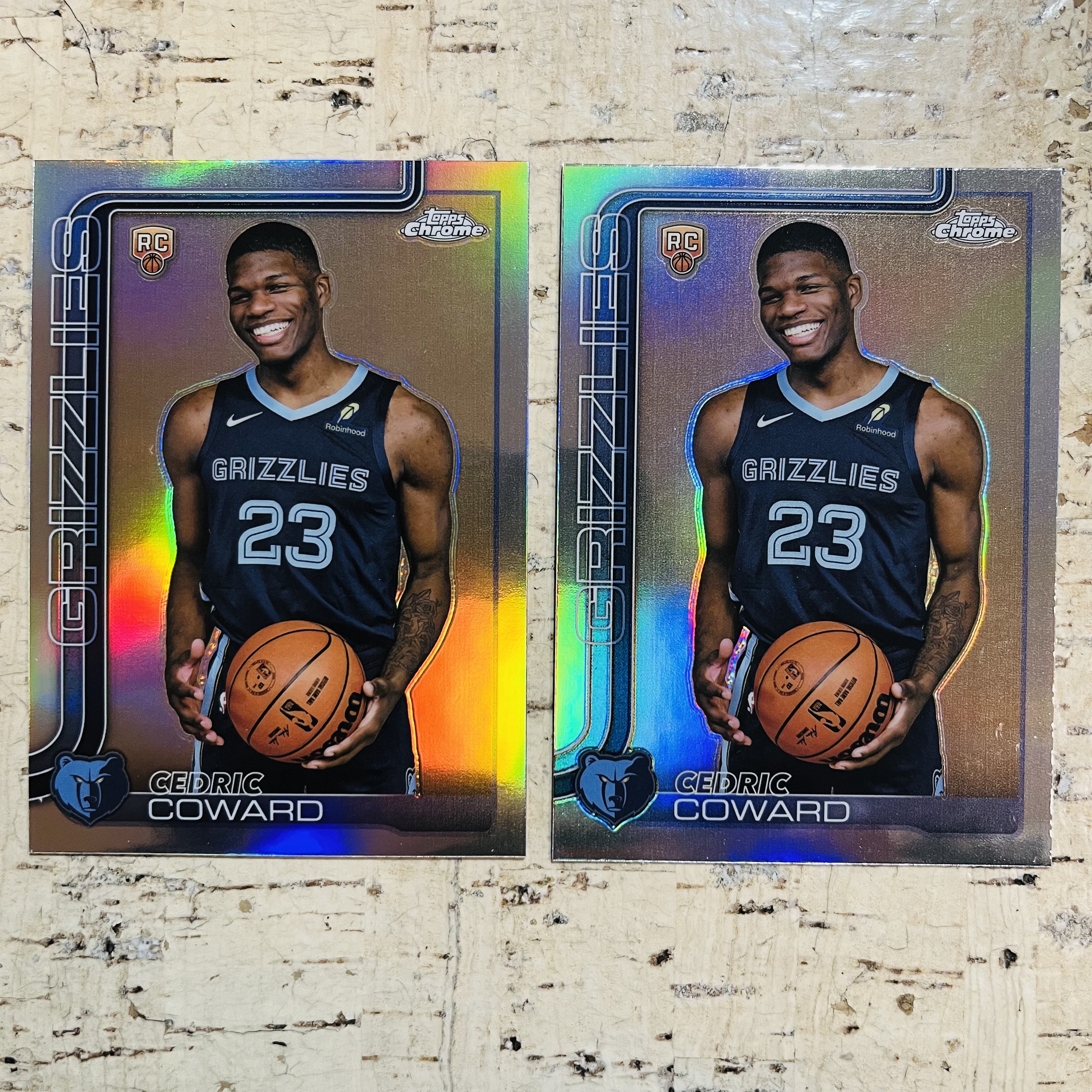 2025-26 Topps Chrome Cedric Coward RC 新秀 灰熊 塞德里克 考沃德 正银折 银折射 2张打包 第2组 ...
