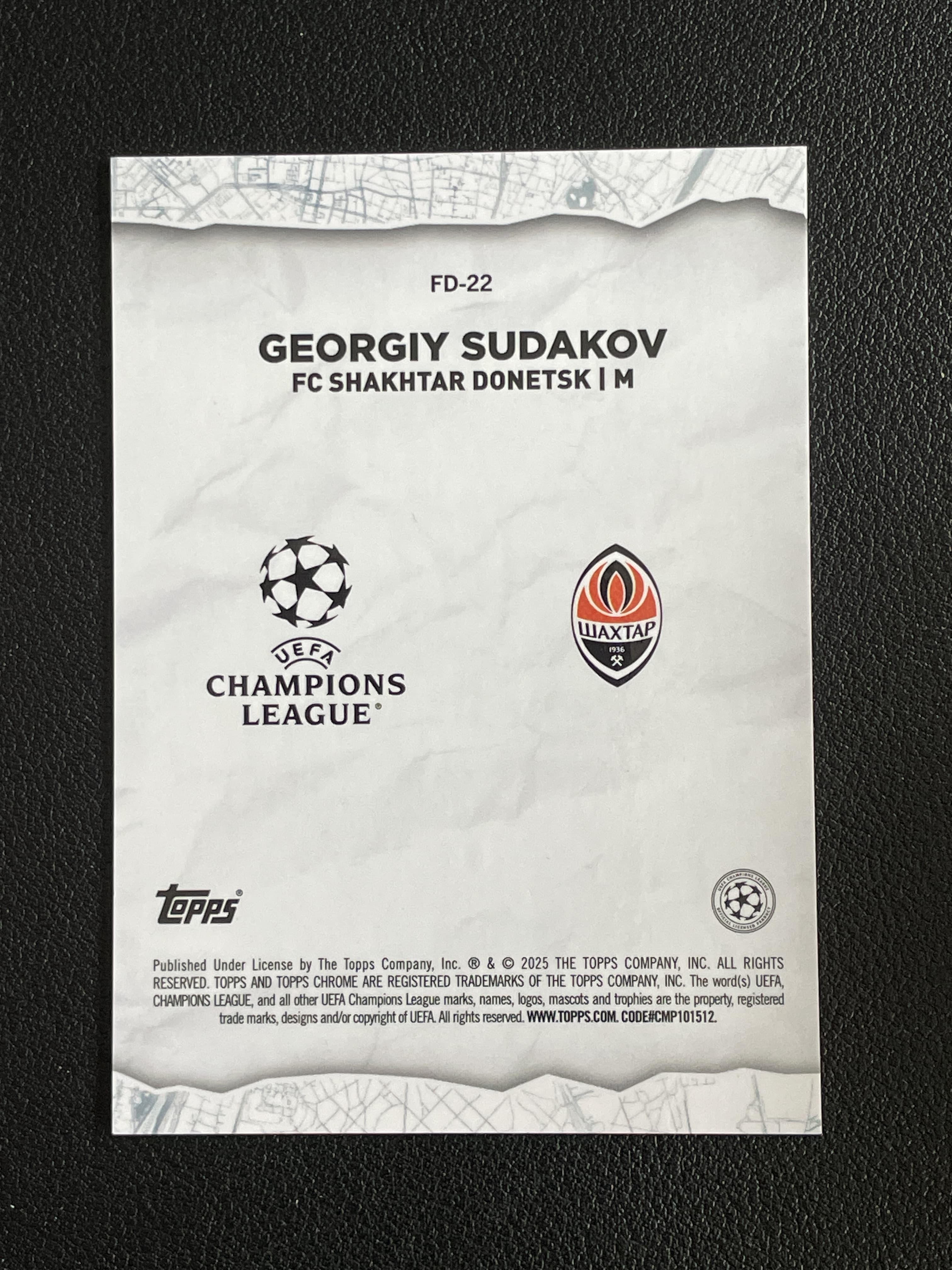 【南昌NOVA】2024-25 Topps Chrome Georgiy Sudakov 欧战 欧冠 顿涅茨克矿工 苏达科夫 青折 地标 特卡 ...