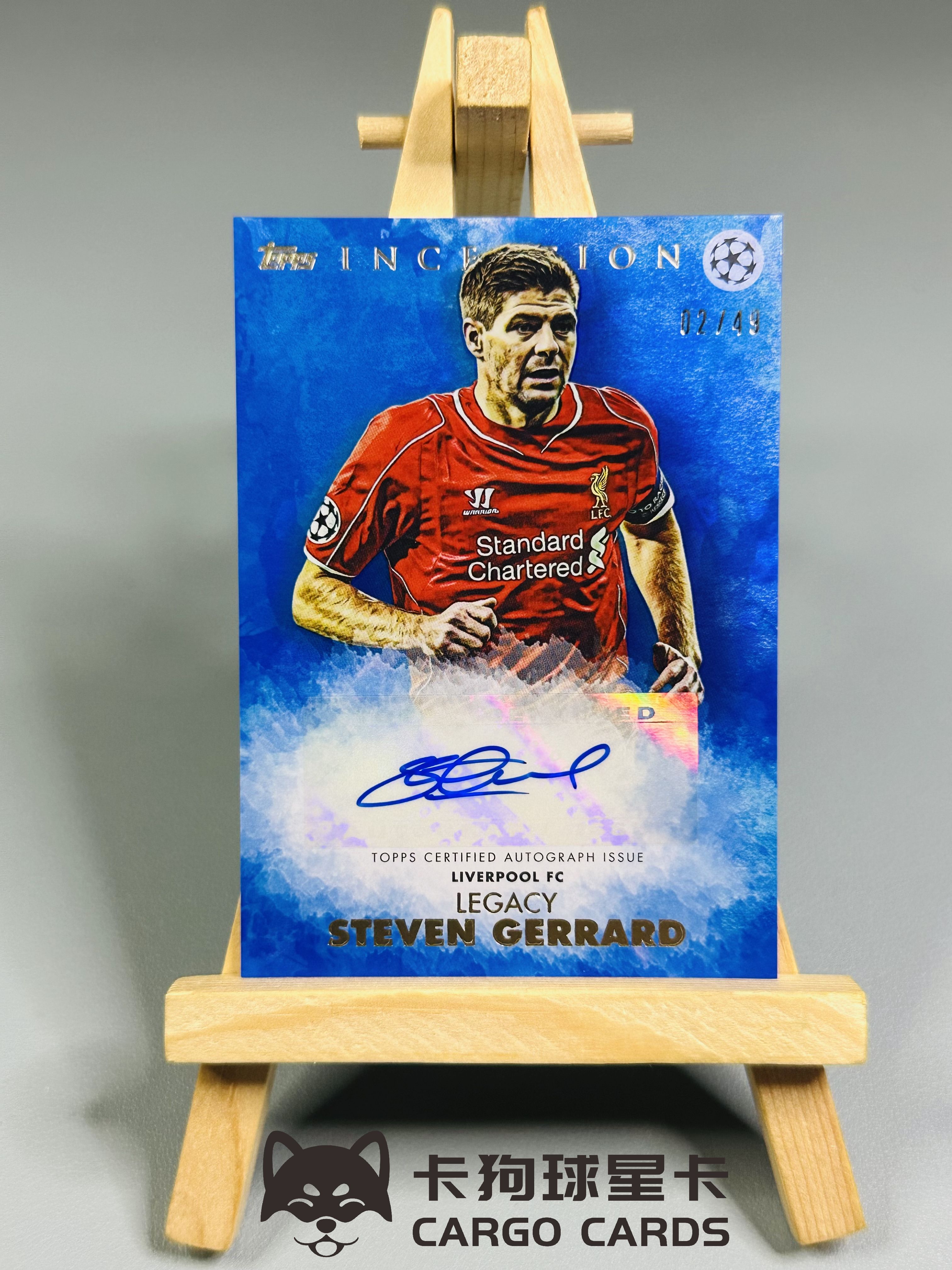 【卡狗0手续费代卖】2022 Topps Inception盗梦空间 利物浦 Steven Gerrard杰拉德 签字完美签 2/49编 实卡 ...