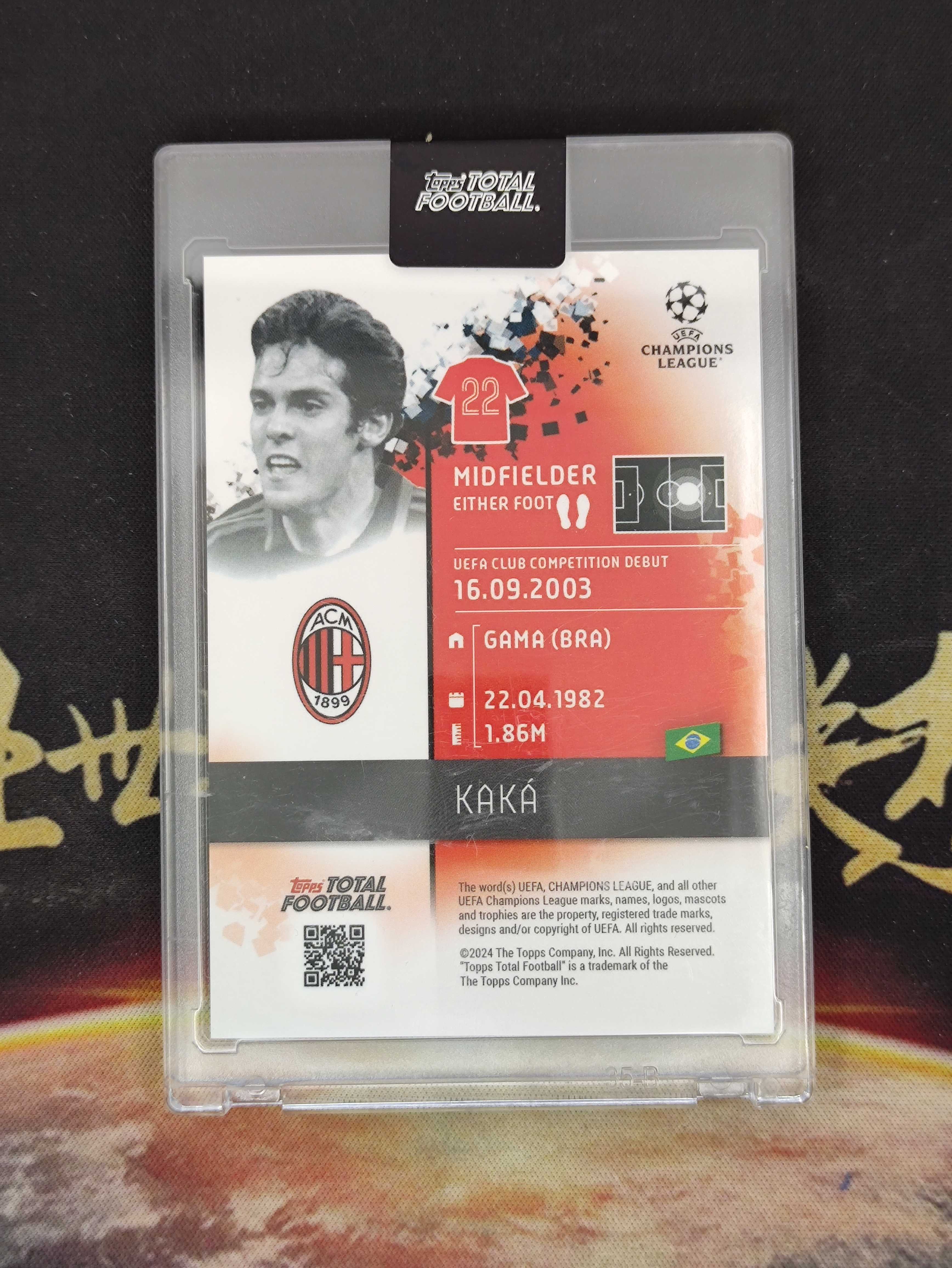 topps total football Kaka 09/99编 卡卡 AC米兰传奇 iconic numbers Chrome厚银折 原封砖 ...