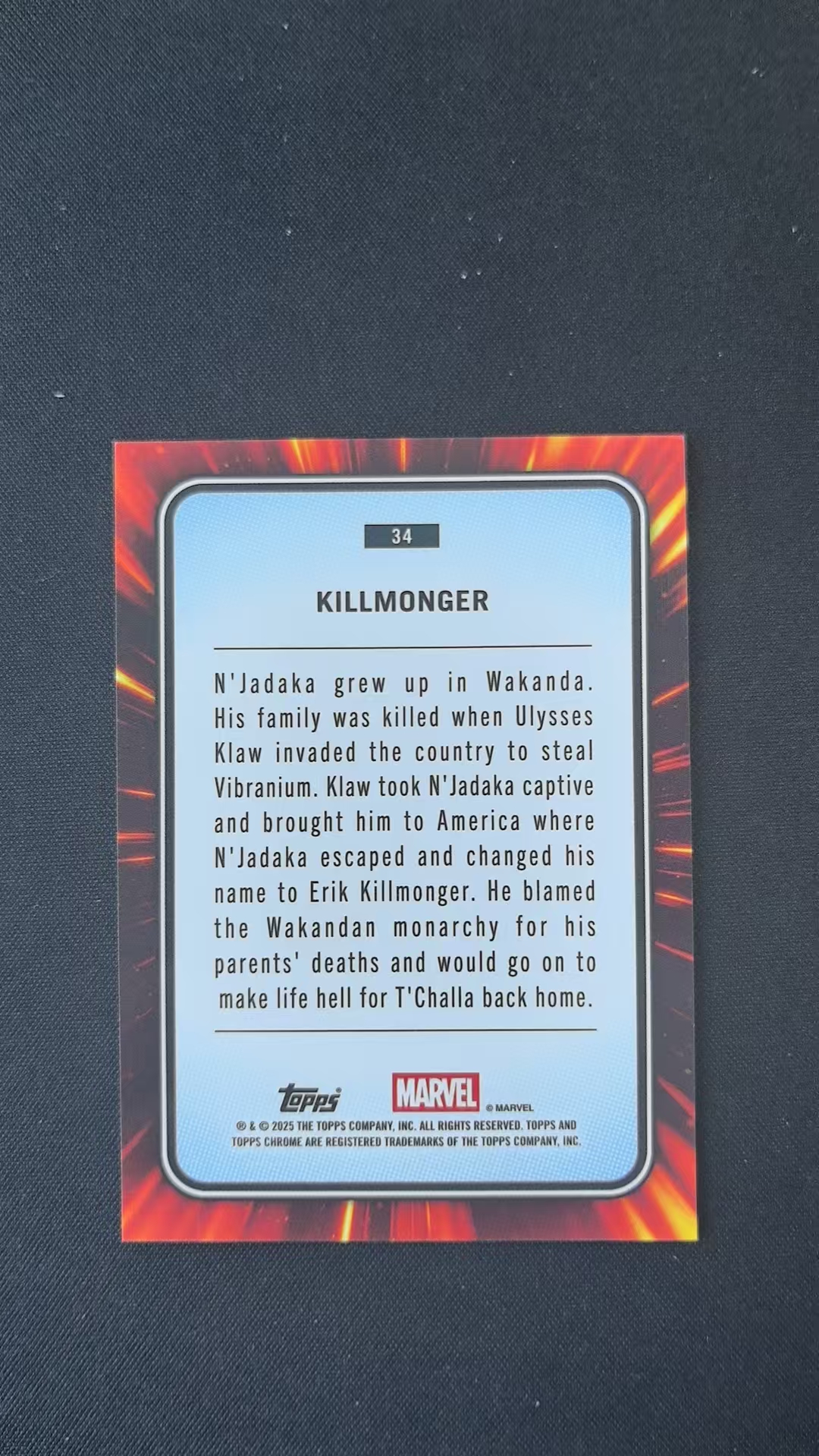 2025 Topps Chrome killmonger 【EC】 Marvel 漫威 TC 艾瑞克 克尔芒戈 雇佣兵 杀人魔 蓝折 折射 ...