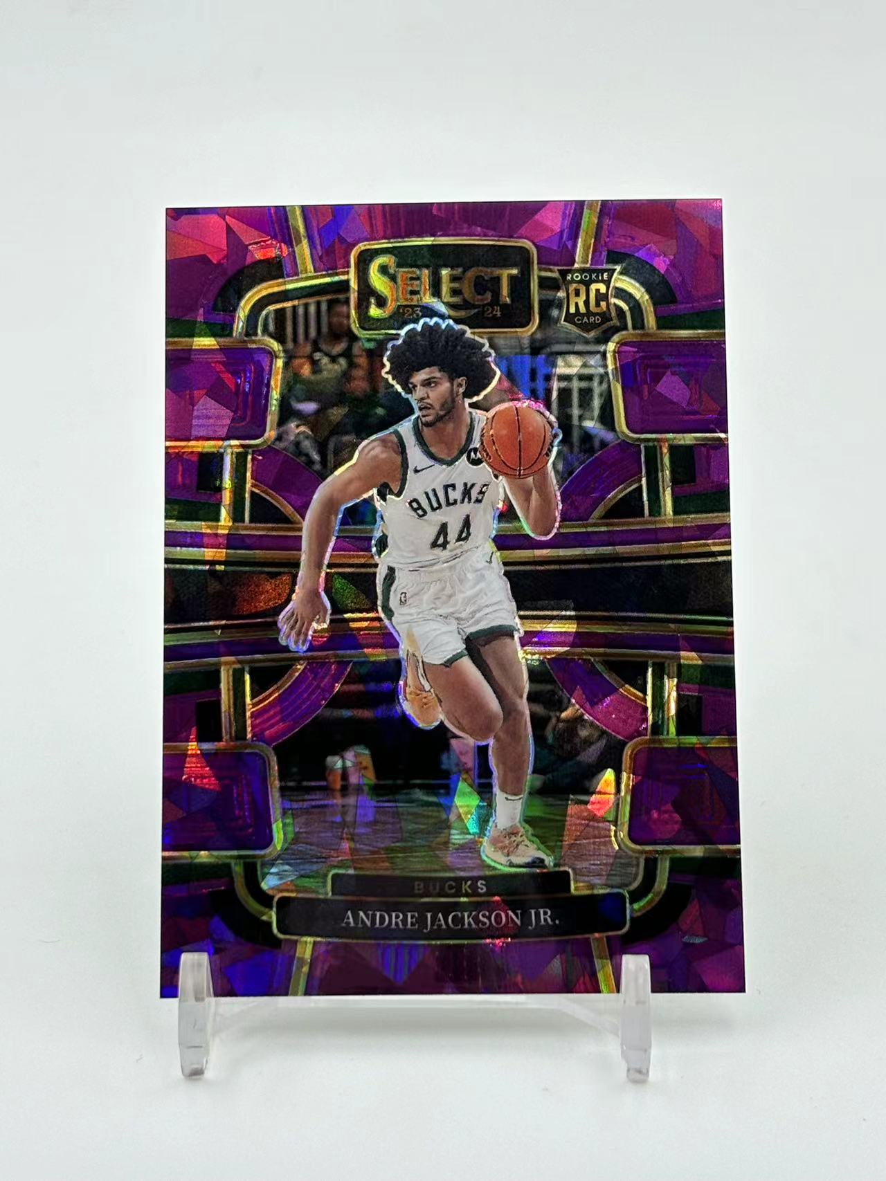 2023-24 Panini select Andre Jackson Jr. 【鲸鱼拍卖】小安德烈 杰克逊 新秀 紫碎冰折 折射 99编 ...