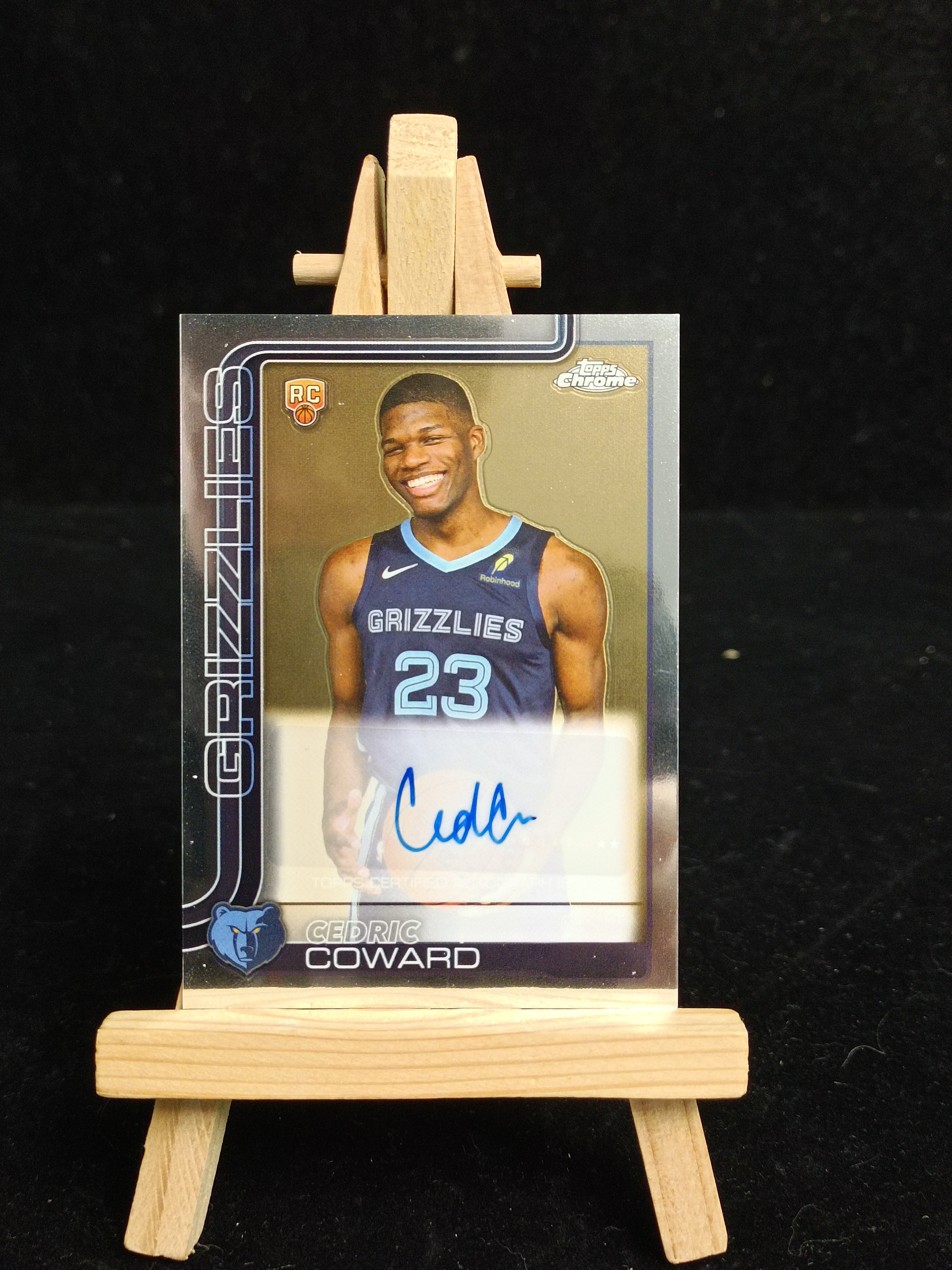 2025-26 Topps Chrome Cedric Coward RC #TCAR-CC【大彪代拍预付百分之90】RC 灰熊 考沃德 签字 ...