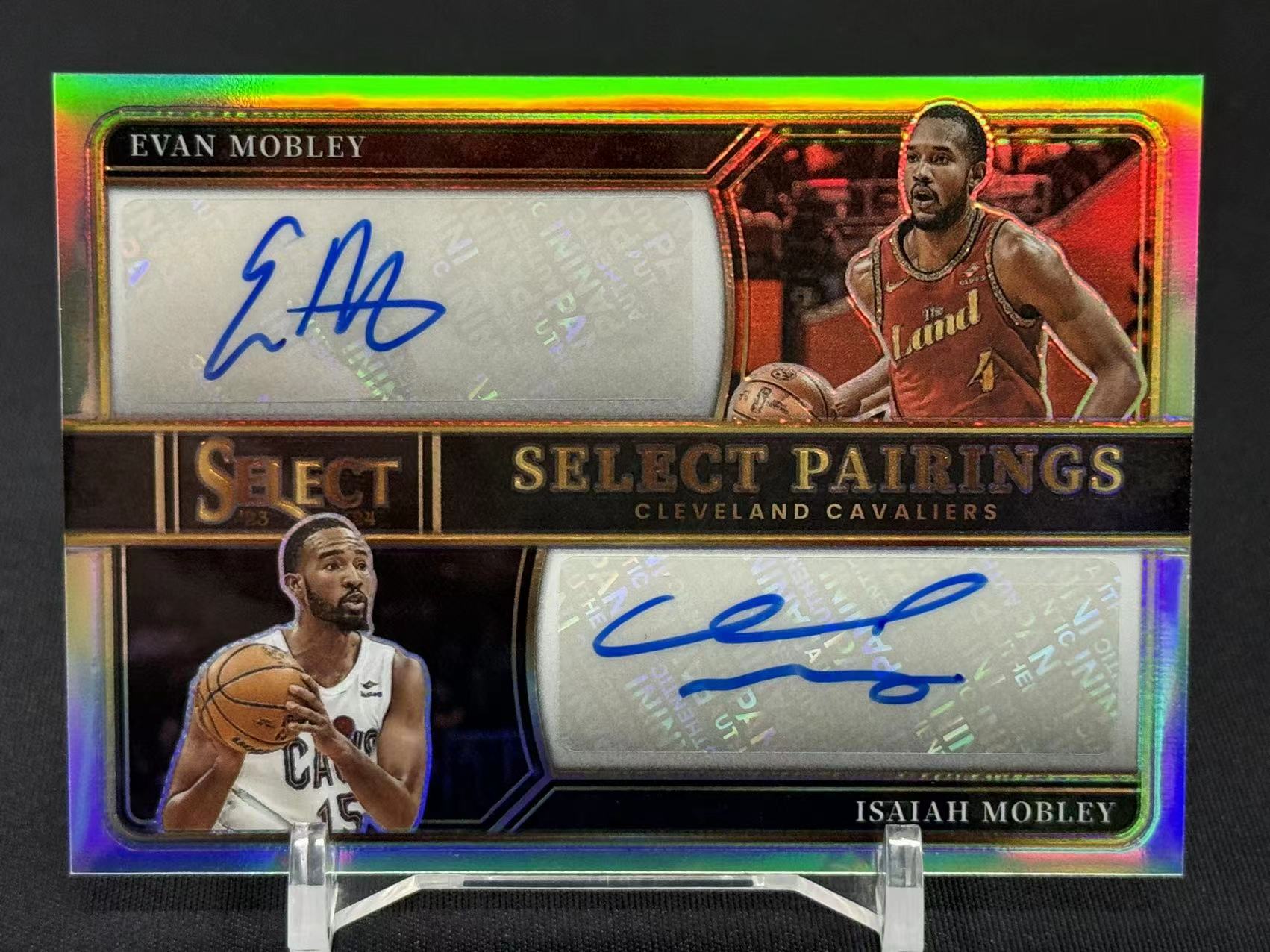 2023-24 Panini Select Evan Mobley 骑士 埃文 莫布利 以赛亚 双人签字 兄弟双签 银折 折射 签字 49编 ...