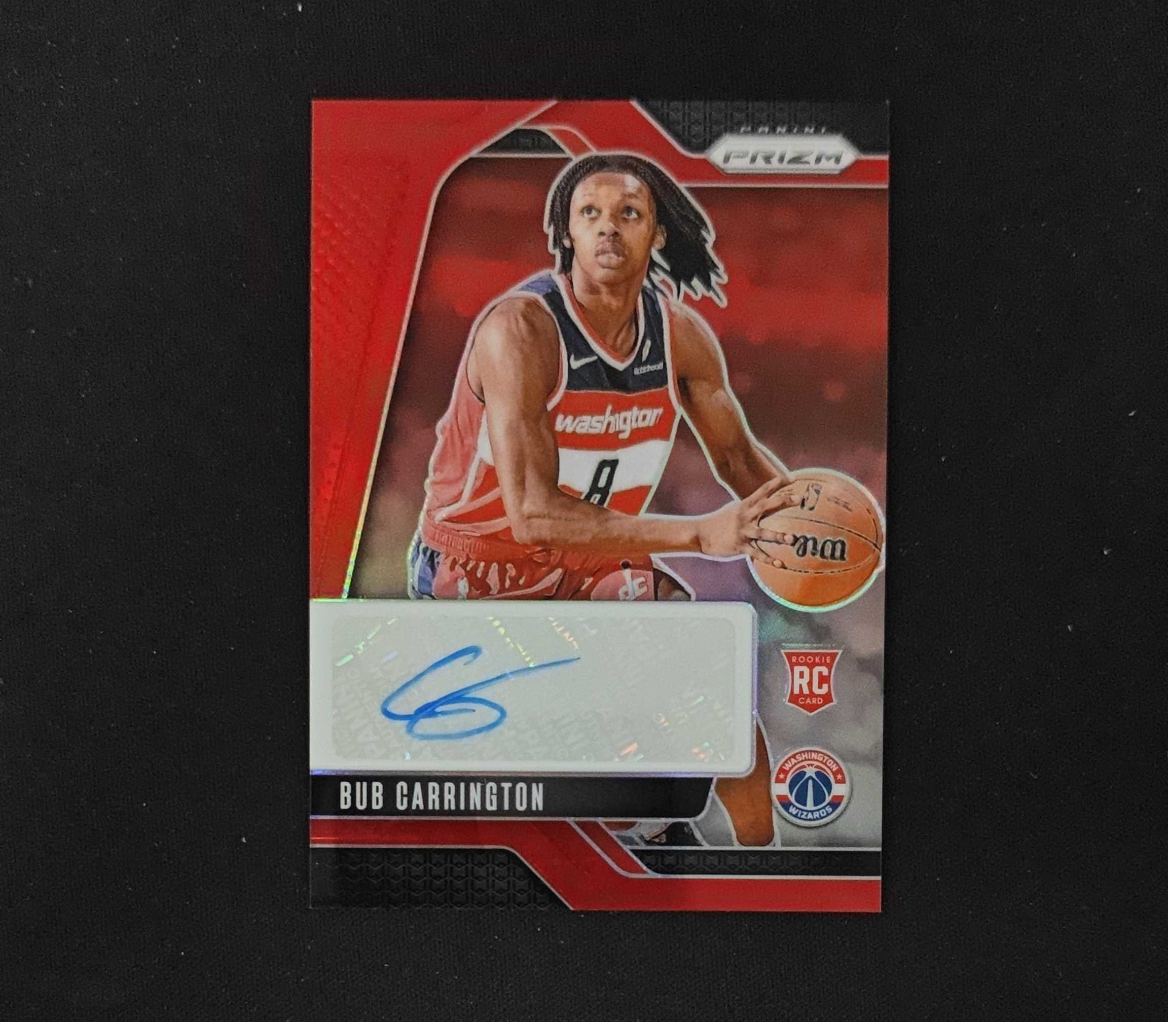 2024-25 Panini Prizm Bob Carrington RC 【SC拍卖】pz 新秀 奇才 卡灵顿 签字 99编 红折 收藏 ...