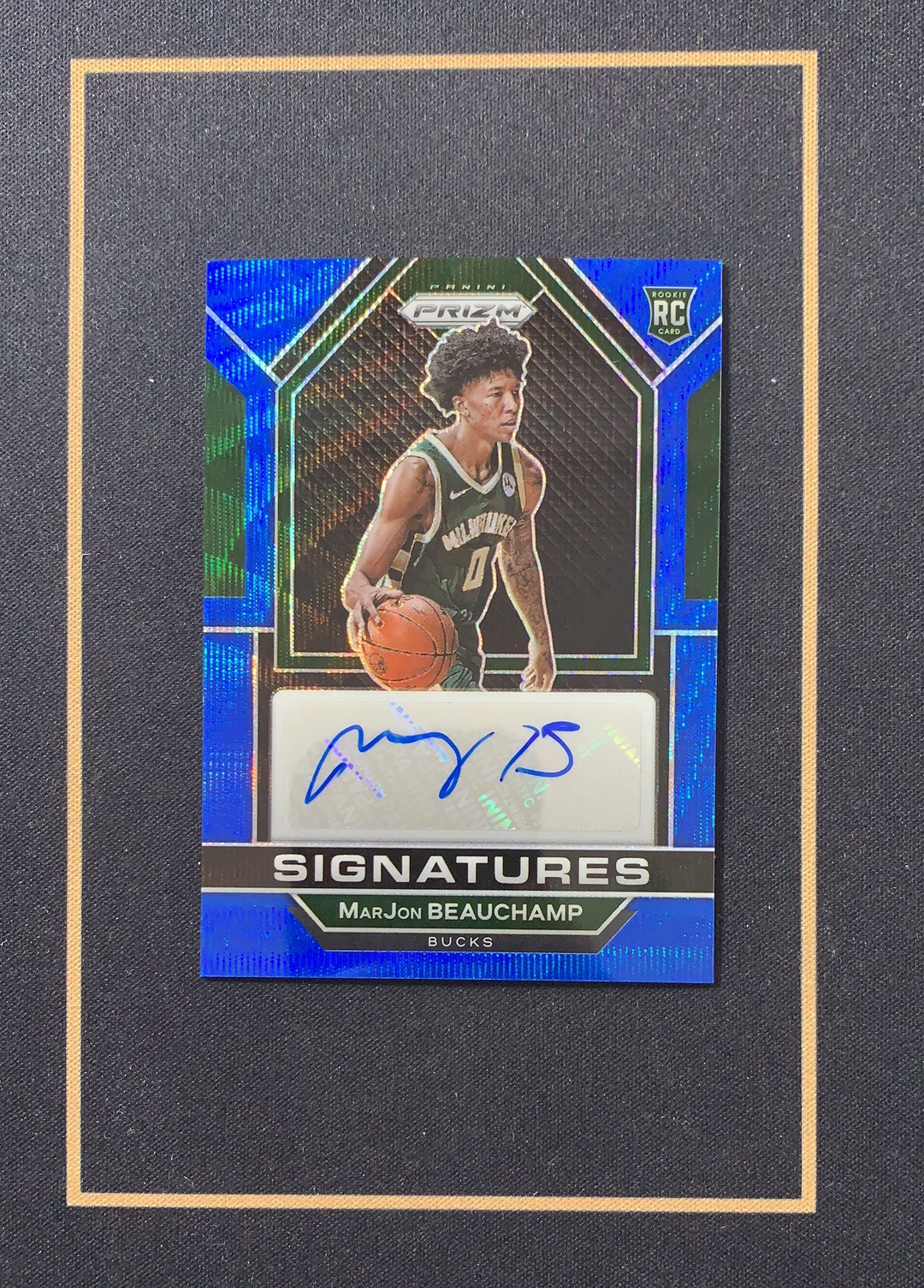 2022-23 Panini Prizm MarJon Beauchamp RC 新秀 雄鹿 马乔恩比彻姆 蓝波纹折 签字【BPG】5【超新星 ...