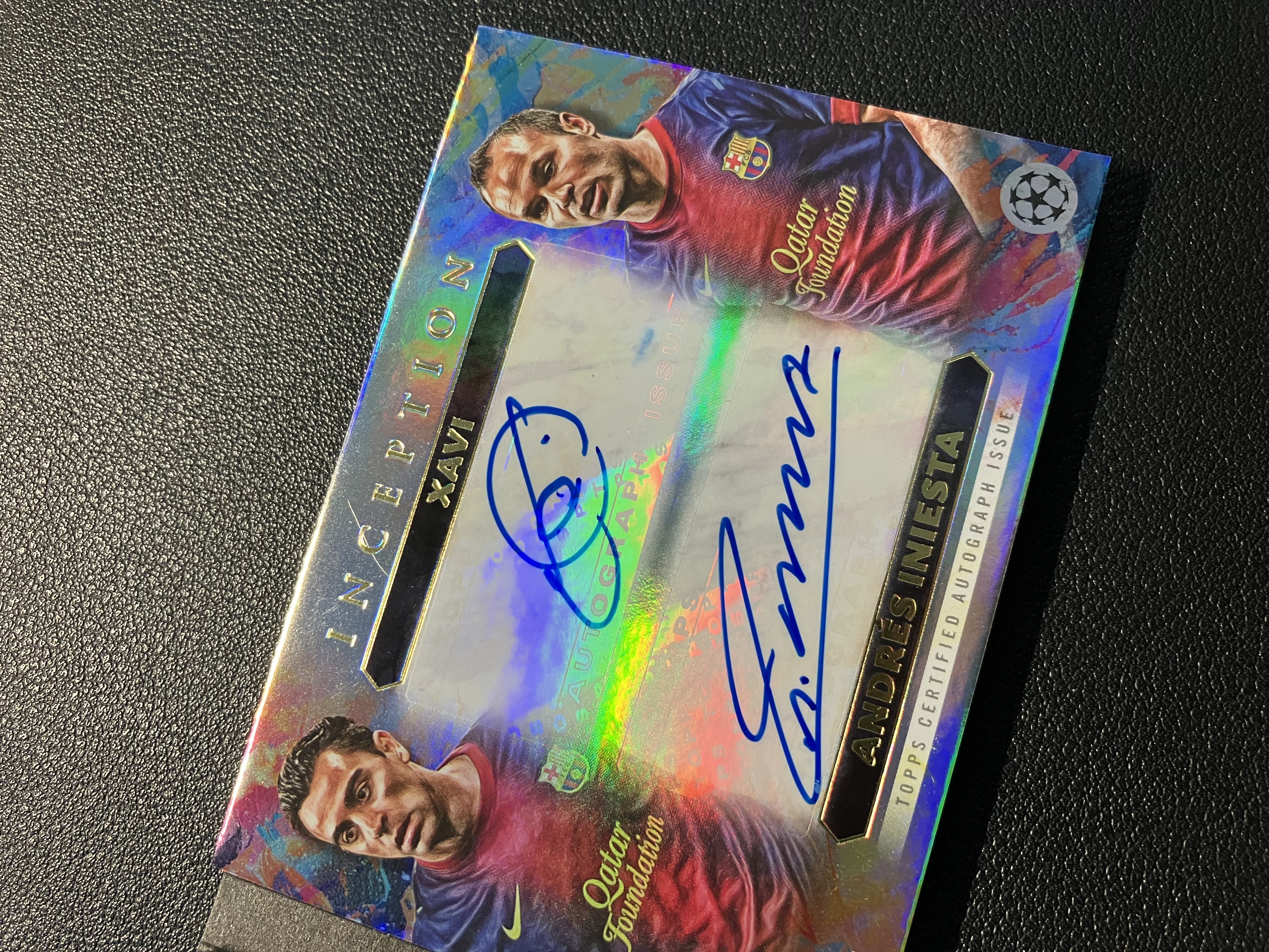 2024 Topps Inception Messi Quad Auto 盗梦空间 梅西&哈维&伊涅斯塔&布斯克茨 2/5编 四人签字小书 四 ...