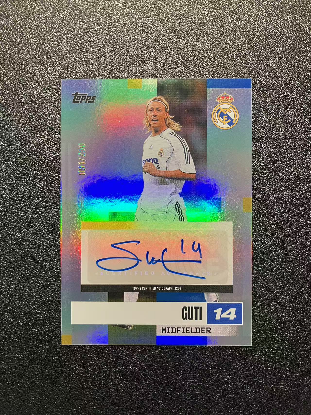 2025 Topps Real Madrid Team Set Guti 皇马Team队盒 古蒂 051/250编 蓝折签 签字 皇家马德里 ...