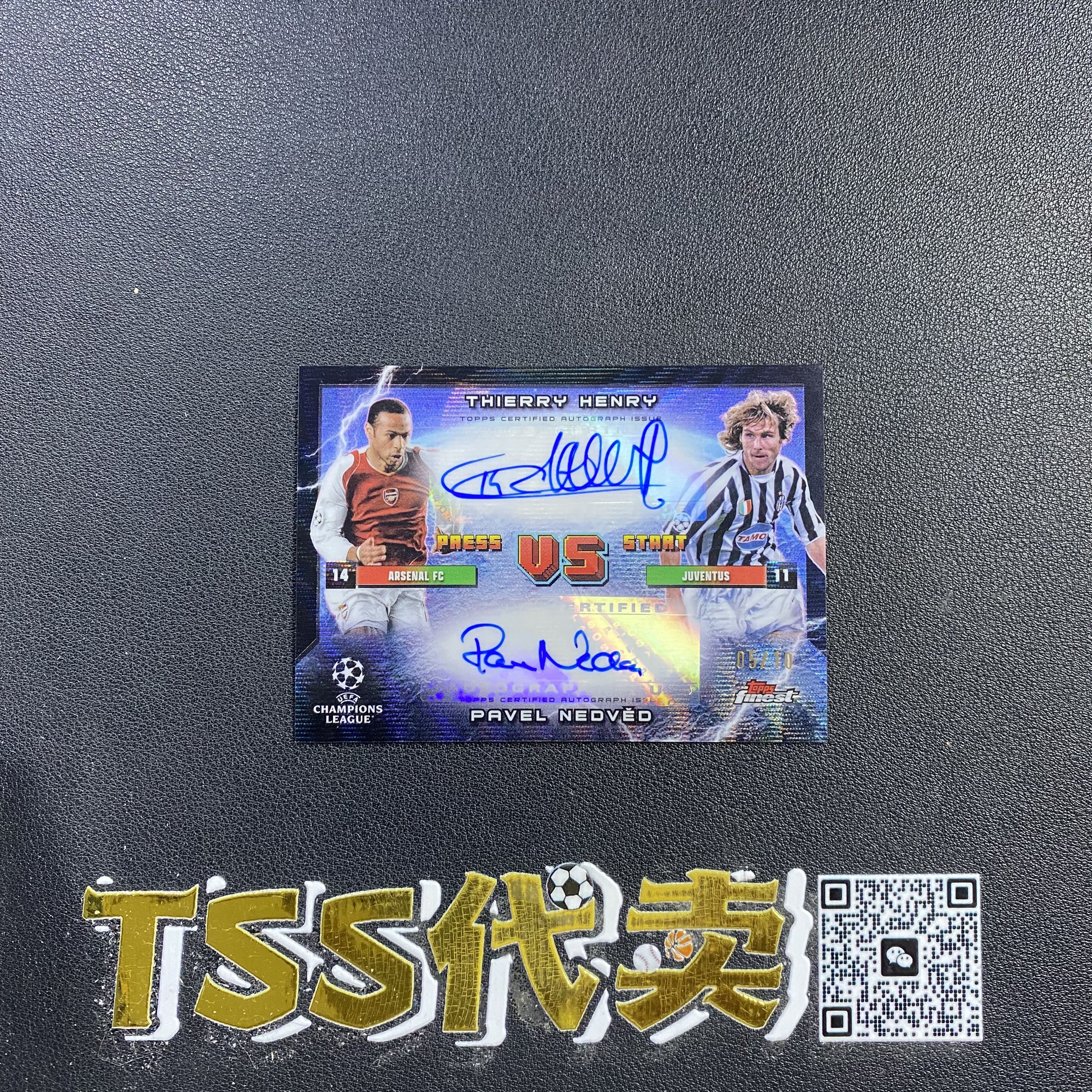 2025 【TSS代卖-预付80％】 Finest Thierry Henry 亨利＆内德维德 10编 黑波纹折 双人签字 双签 贴签 阿森纳 ...