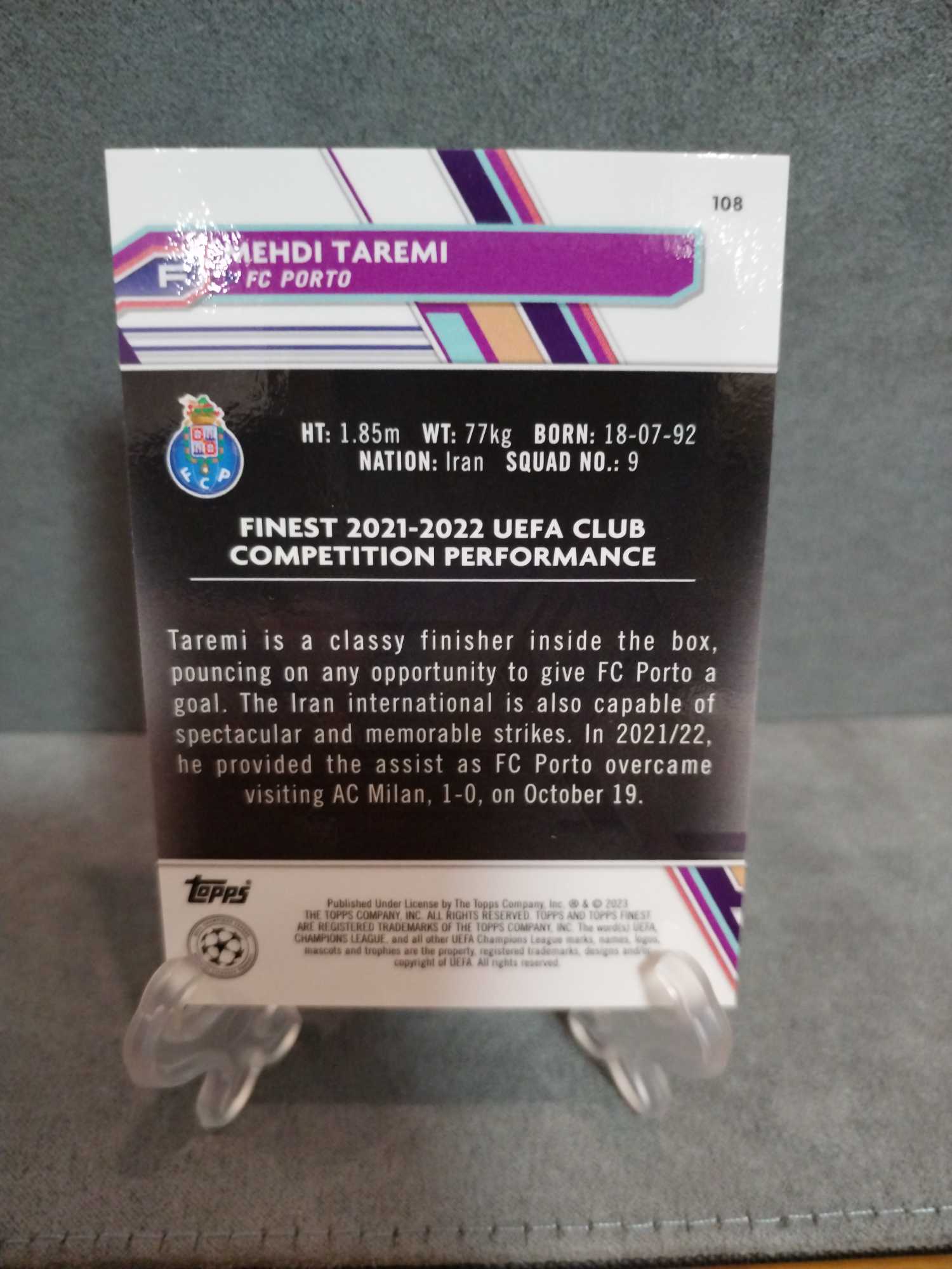 2022-23 Topps Finest Mehdi Taremi 【阿岳球星卡】欧冠 finest 波尔图 迈赫迪 塔雷米 275编 蓝折 ...