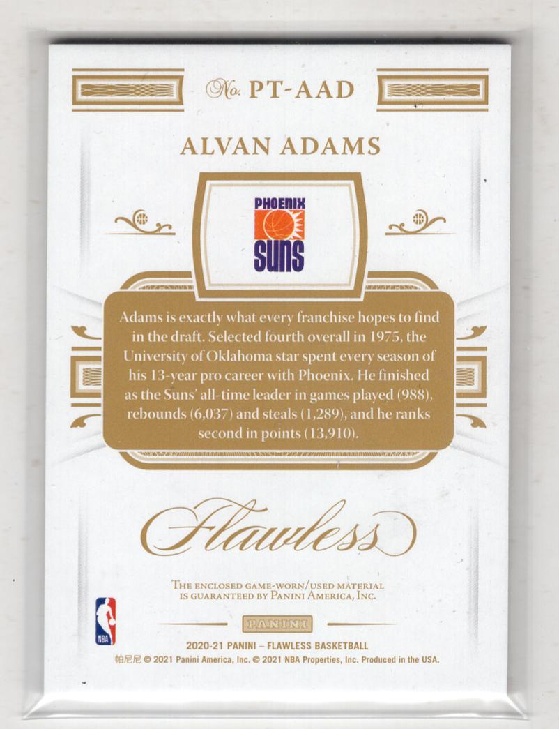 2020-21 Panini Flawless Alvan Adams 【来拆波卡】太阳 阿尔万 亚当斯 手提 大窗 Patch 10编 AL 卡淘