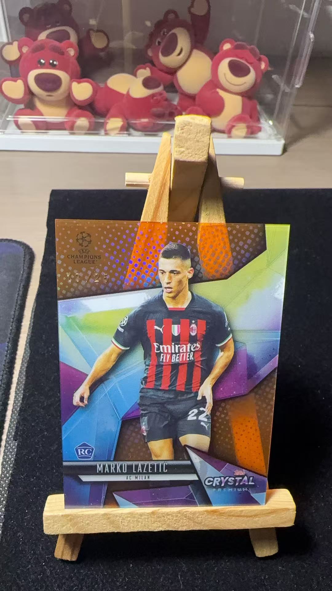 2023 Topps CRYSTAL Marko Lazetic 欧冠水晶 AC米兰 新秀RC 拉泽蒂奇 13/25编 橙折 胶片 梦煜 阿胖 卡淘