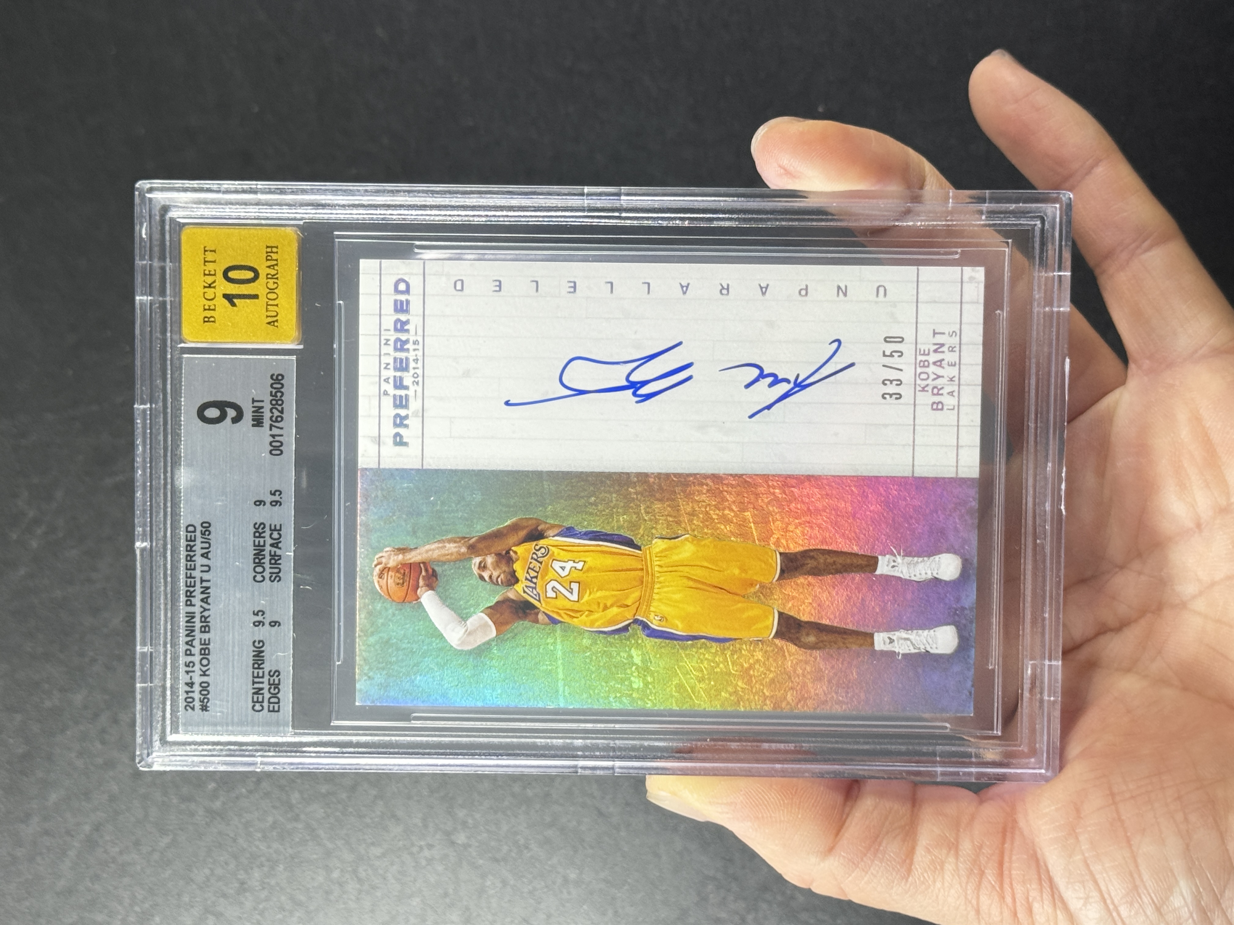【喷子拍卖】2014-15 panini preferred Kobe Bryant 洛杉矶湖人 科比 布莱恩特 无双 签字 50编 无平行 ...