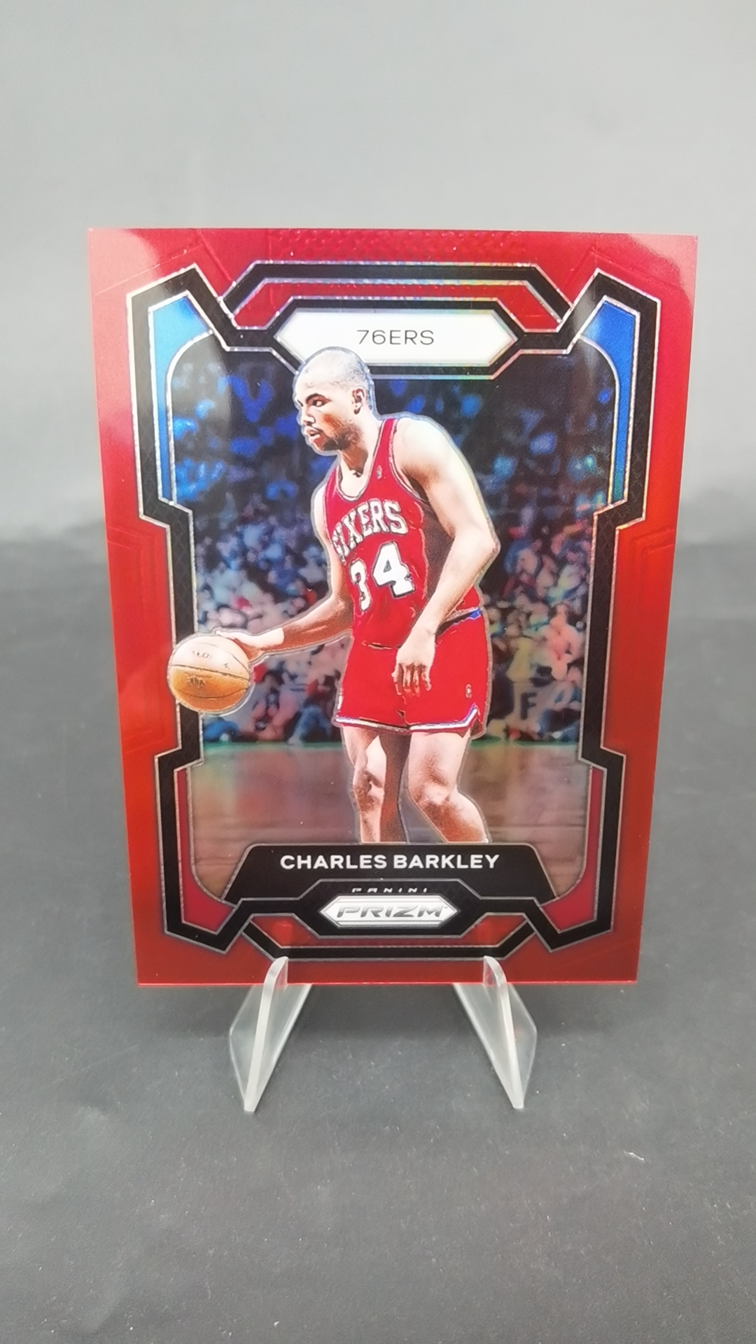 2023 24 Panini Prizm Charles Barkley 【肥猫代卖】小恶魔 Pz 76人 查尔斯巴克利 飞猪 299编 红折