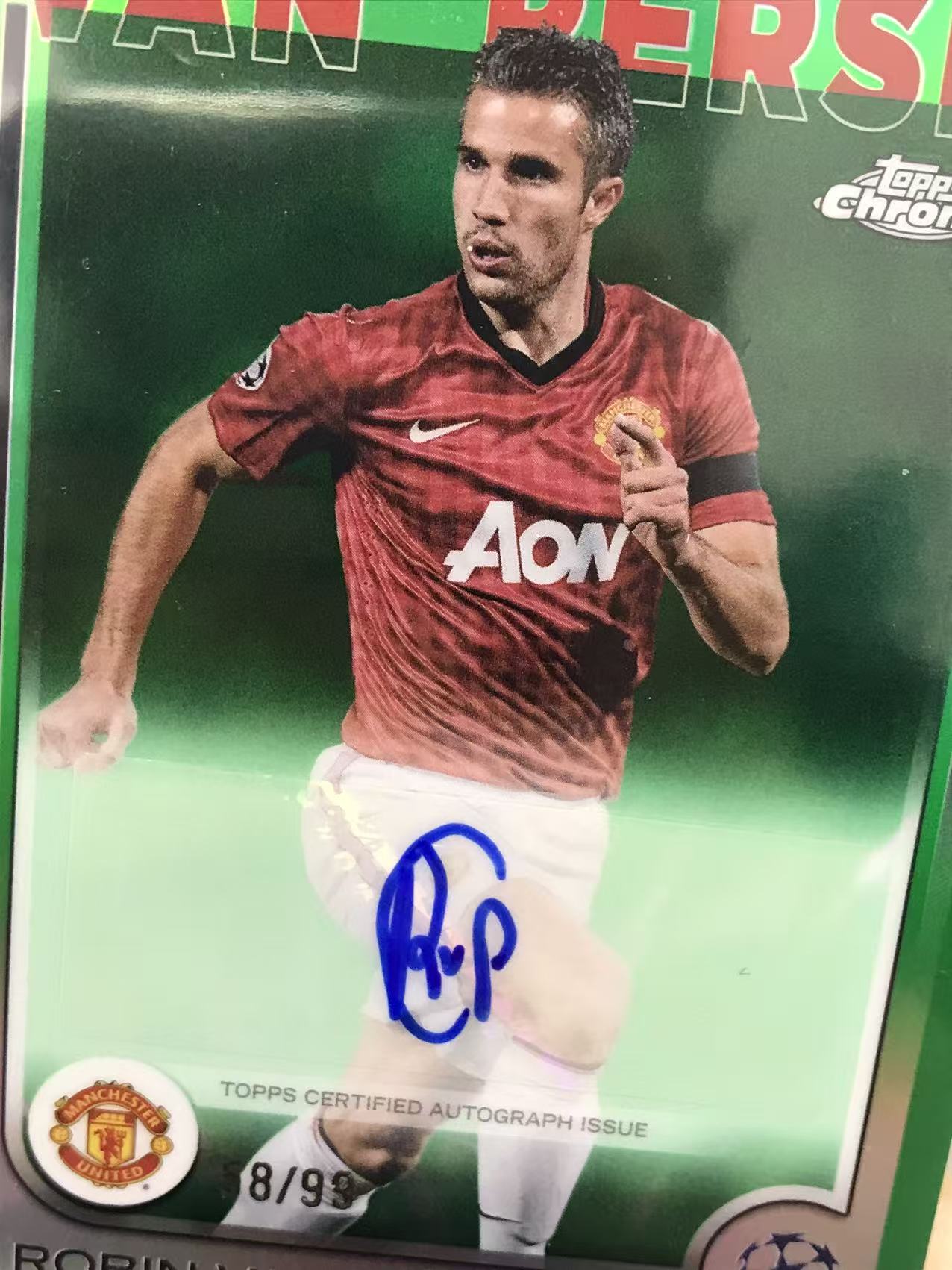 2025 Topps TC Robin van Persie 罗宾 范佩西 99编 绿折 签字 凑套必备 值得收藏 曼联 阿森纳 卡淘
