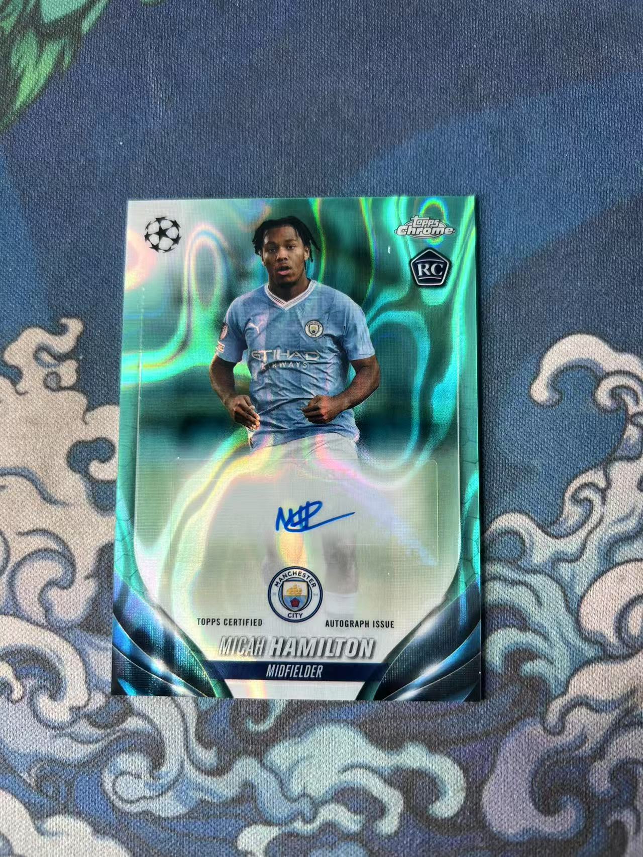 2024 Topps Chrome micah hamilton RC 欧冠 TC 英超 曼城 汉密尔顿 新秀Rc 青熔岩折 签字 完美签 ...