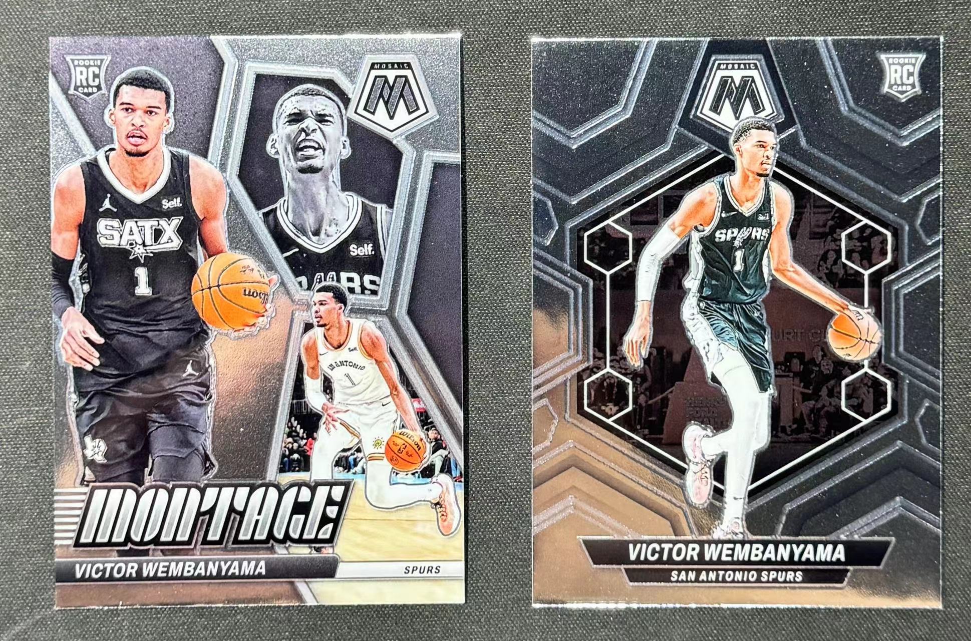 【长安代卖】2023-24 Panini Mosaic Victor Wembanyama 马赛克 马刺 新秀RC 维克托文班亚马 蒙太奇特卡 新秀base 共2张 实卡好看 收藏必备 ...