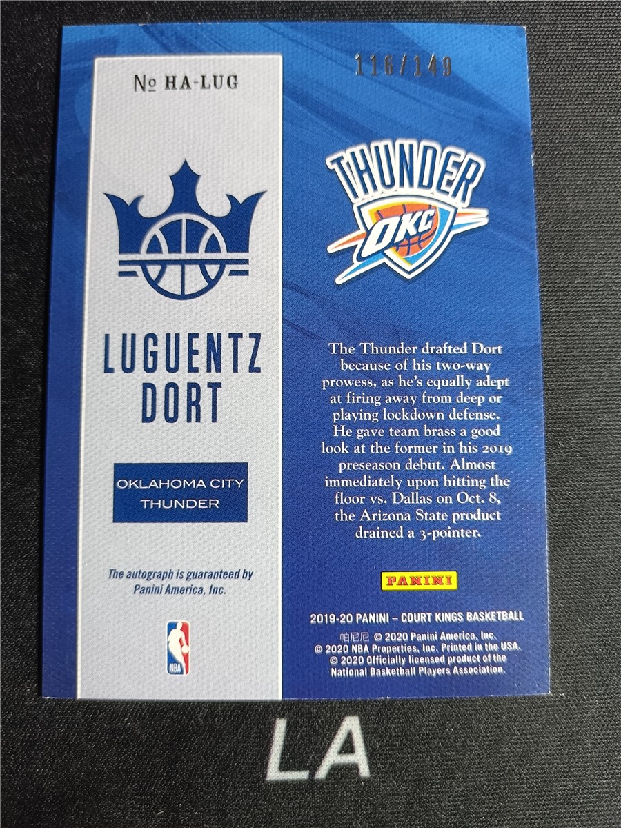 【LA拍卖】2019-20 Panini Court Kings Luguentz Dort 油画 新秀RC 吕冈茨 多尔特 雷霆队 小钢炮双 ...