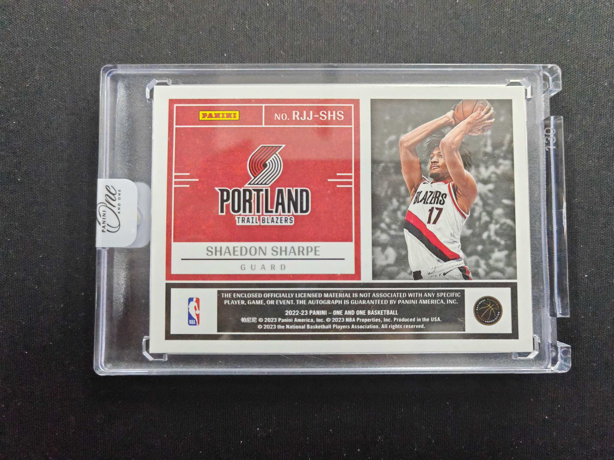 2022-23 Panini One and One Shaedon Sharpe RC SC球星卡 oao 开拓者 新秀 夏普 rpa 球衣 ...