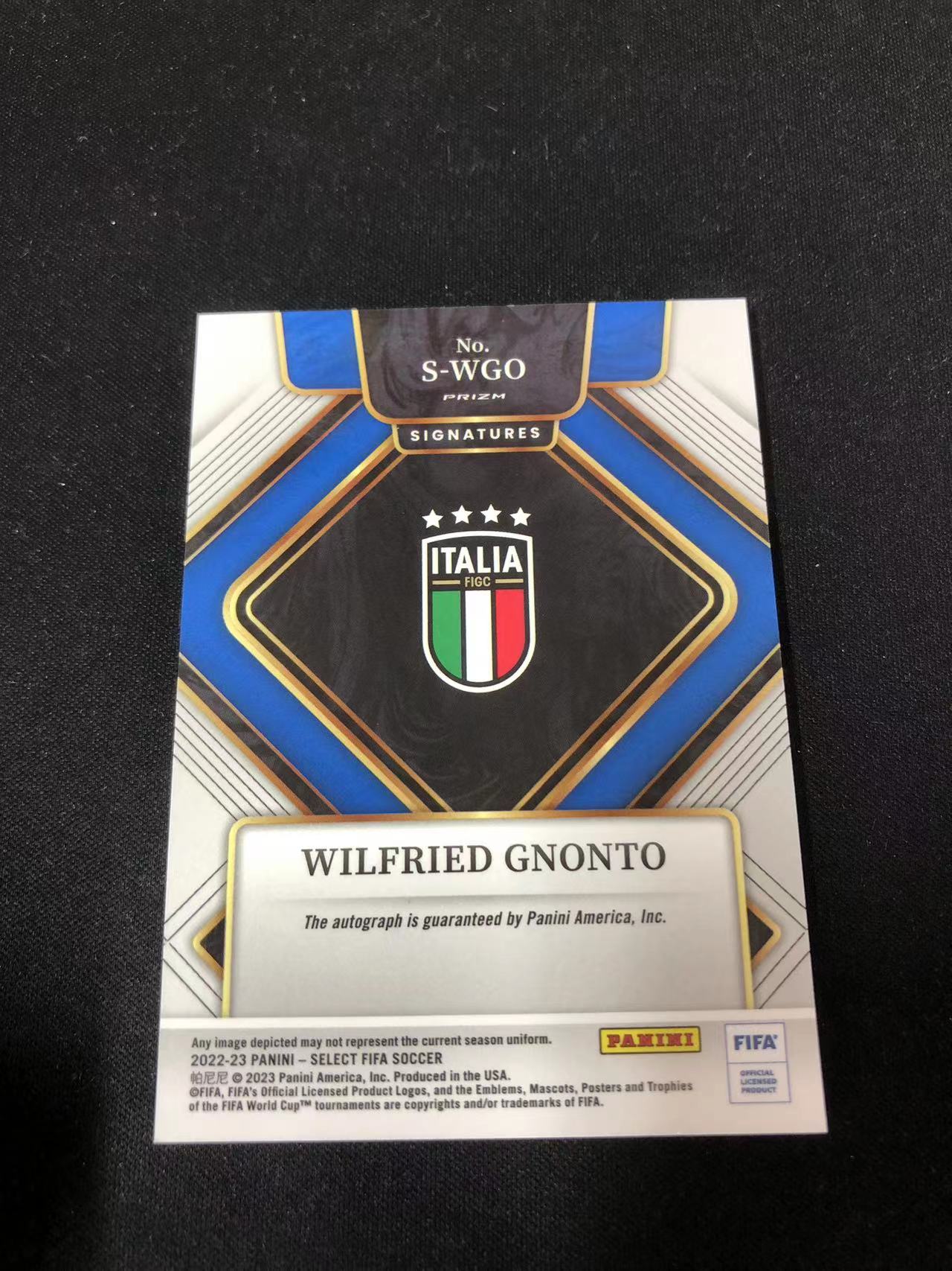 2022-23 Panini SELECT FIFA WILFRIED GNONTO RC 意大利 新秀 威尔弗里德 格诺托 竖版 银折 签字 ...